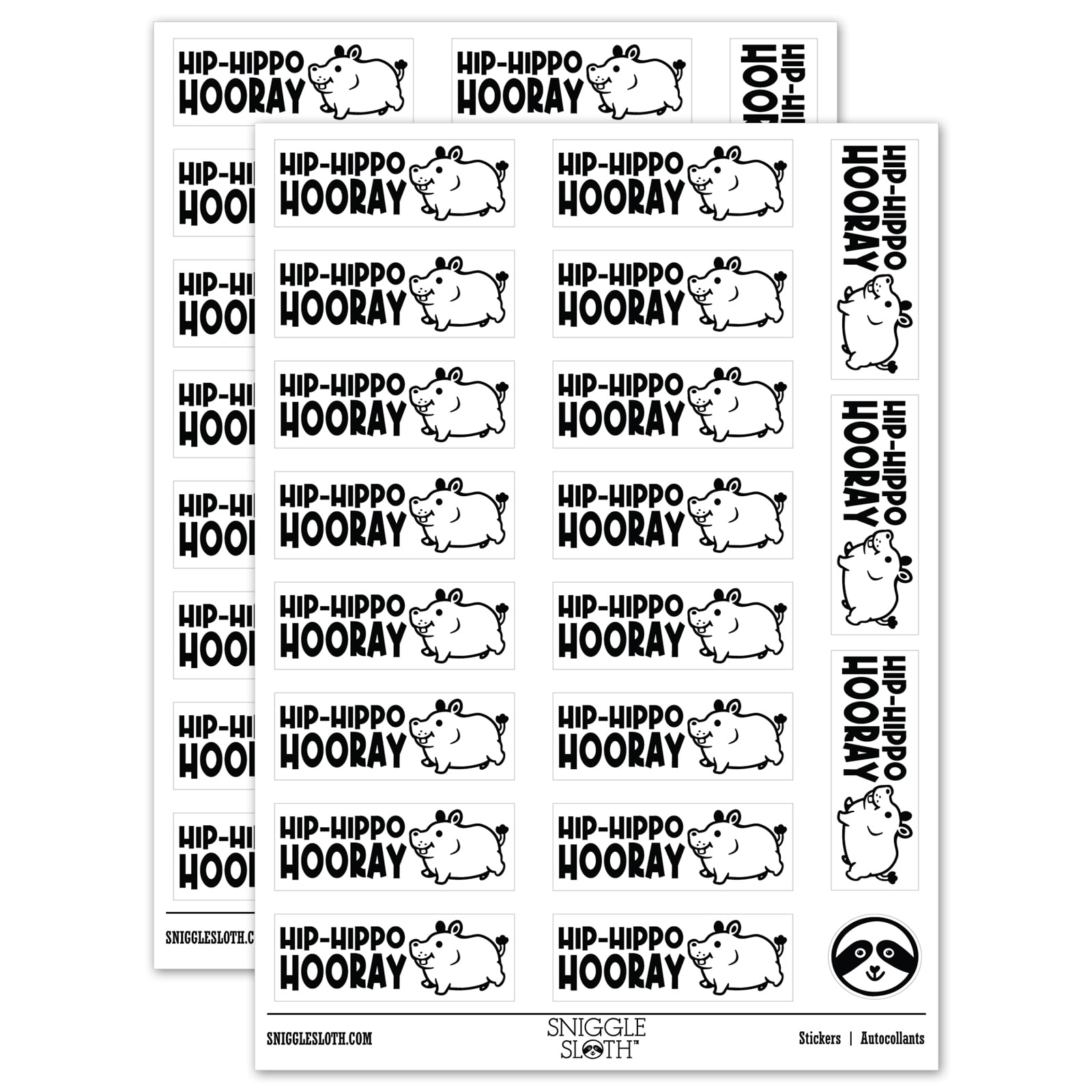 Hip-Hippo Hooray Teacher Student School Sticker Set - White - Matte ...