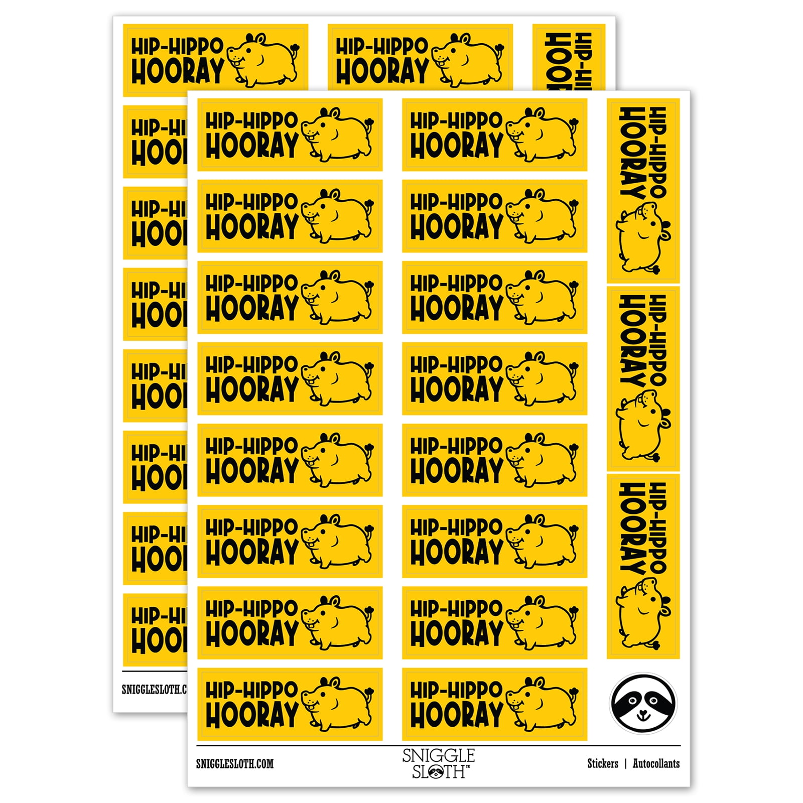 Hip-Hippo Hooray Teacher Student School Sticker Set - Yellow - Matte ...