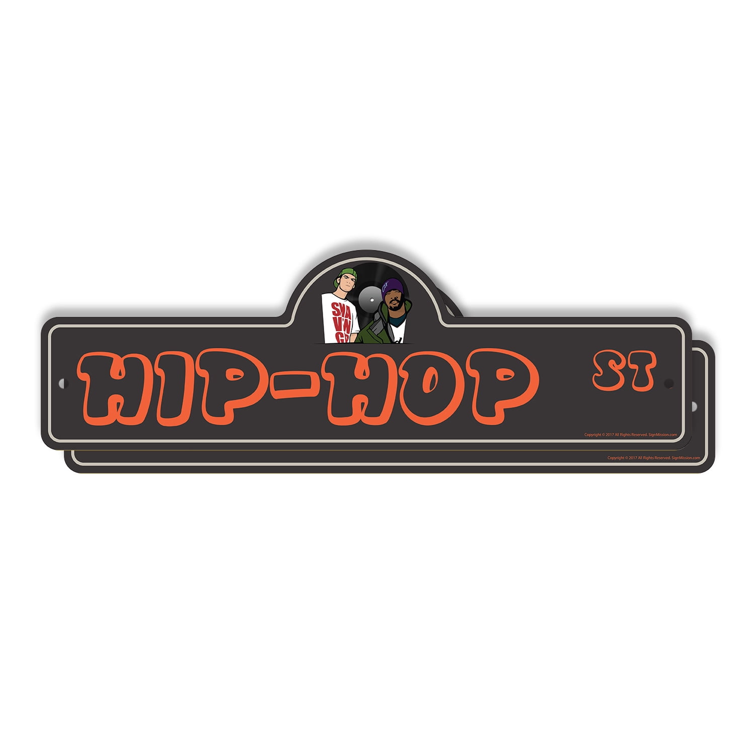Hip Hop (2 Pack) Plastic Street Sign - 6 Inch X 18 Inch Gift Music ...