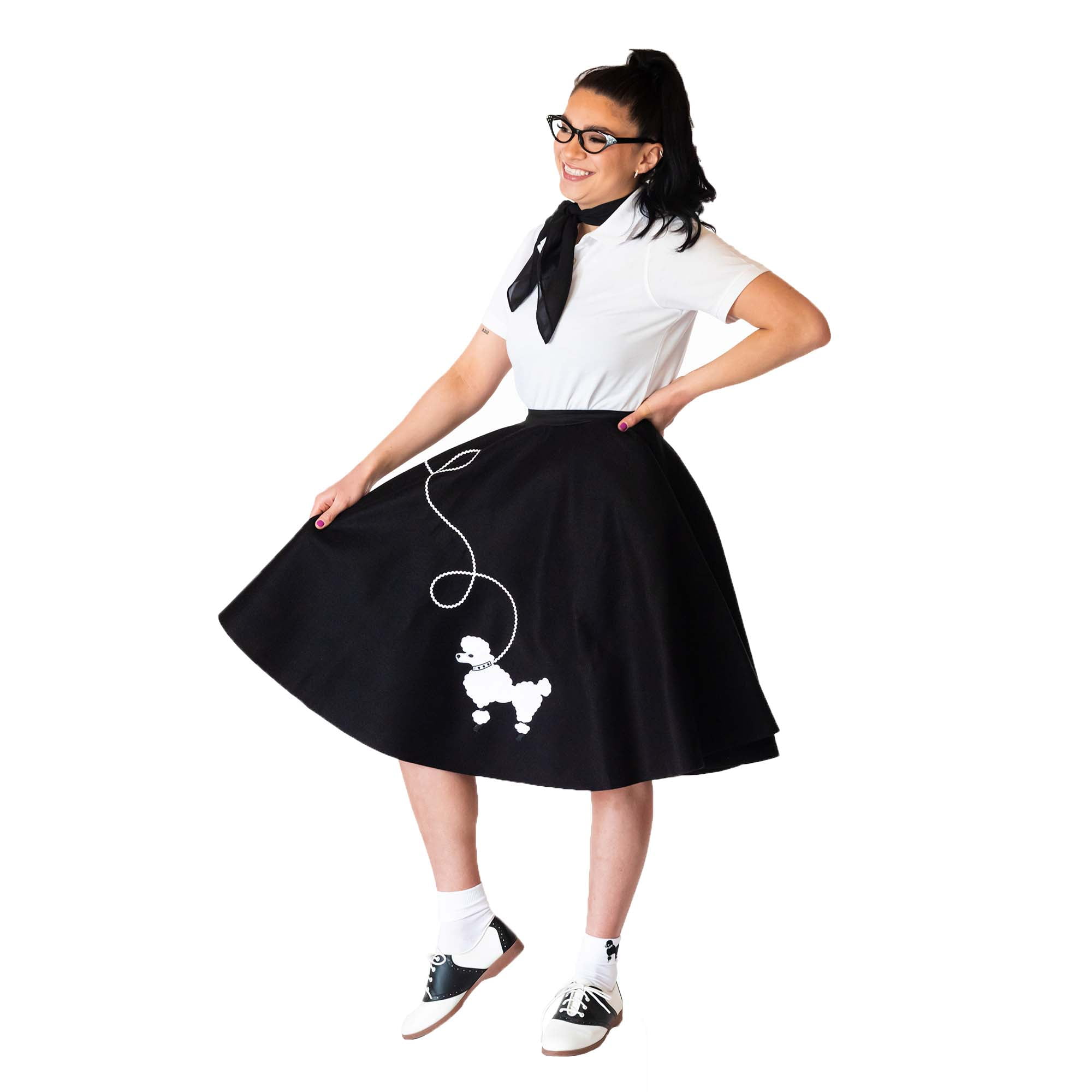 Hip Hop 50's Shop 1950s Adult 4 Piece Poodle Skirt Costume Outfit for ...