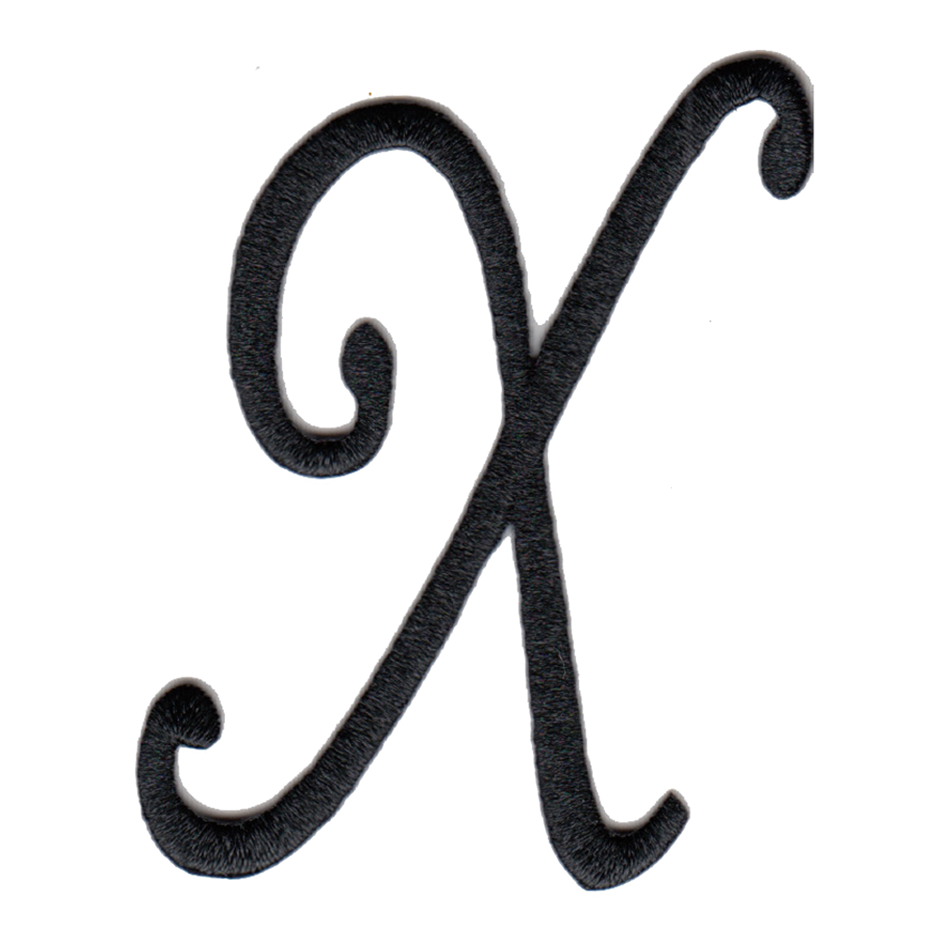 Hip Hop 50's Shop 2.5" Black Script Embroidered Alphabet Custom Letter ...