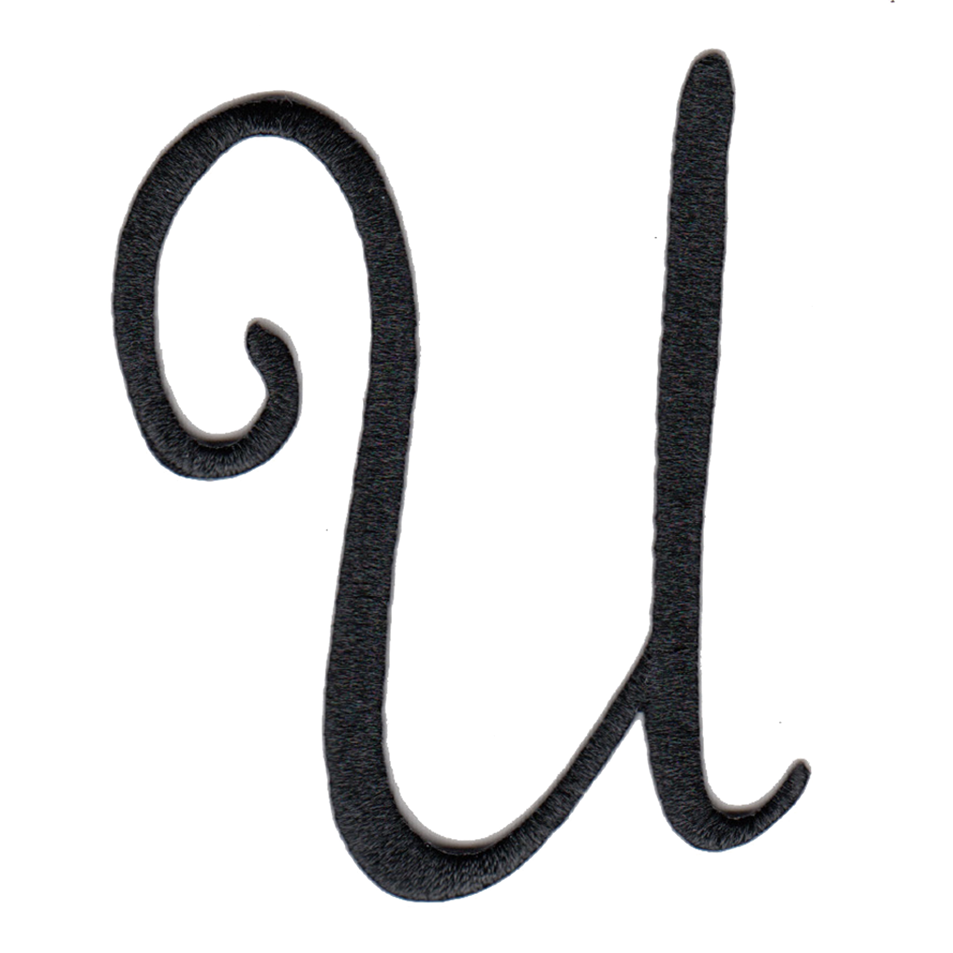 Hip Hop 50's Shop 2.5" Black Script Embroidered Alphabet Custom Letter ...