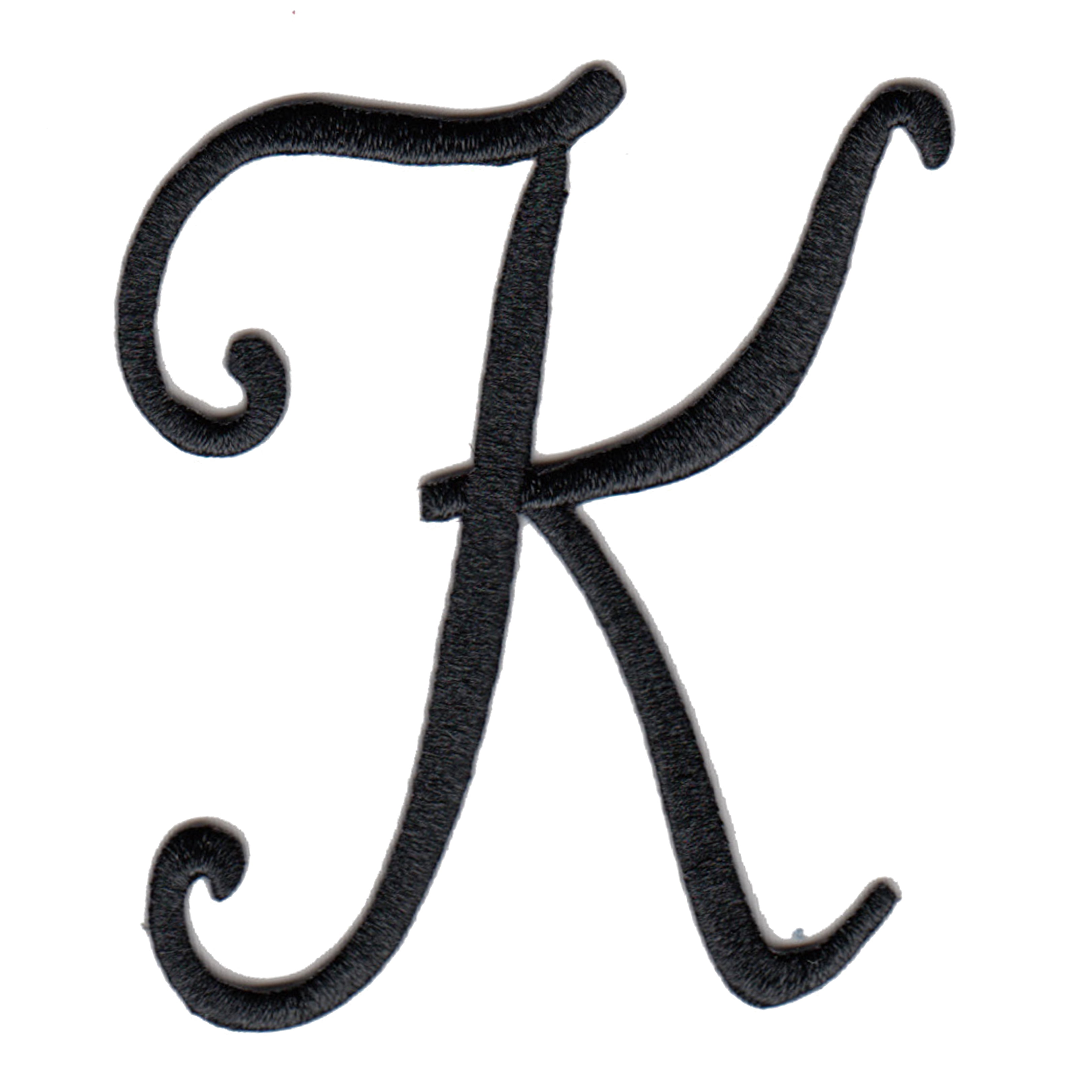 Hip Hop 50's Shop 2.5" Black Script Embroidered Alphabet Custom Letter ...
