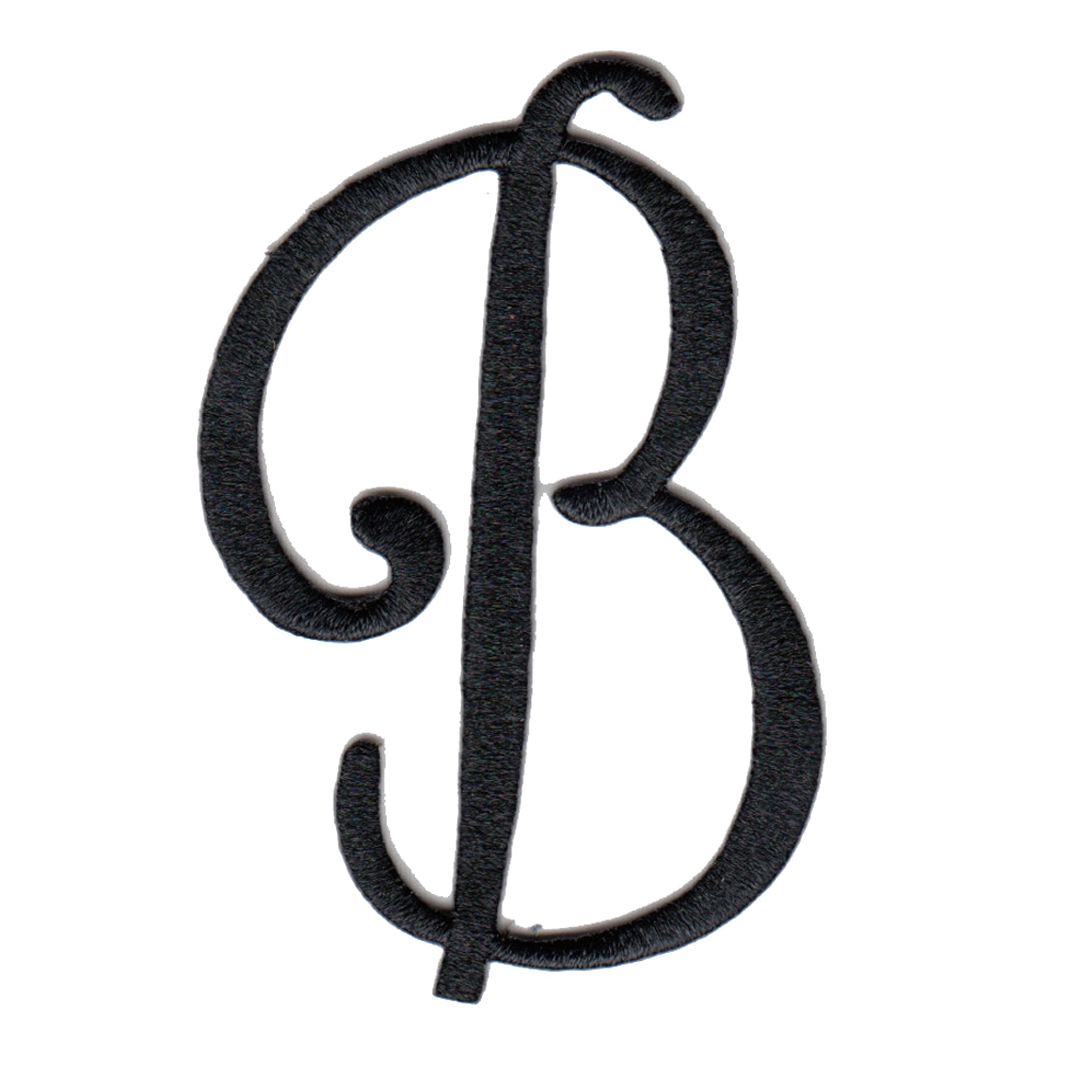 Hip Hop 50's Shop 2.5" Black Script Embroidered Alphabet Custom Letter ...