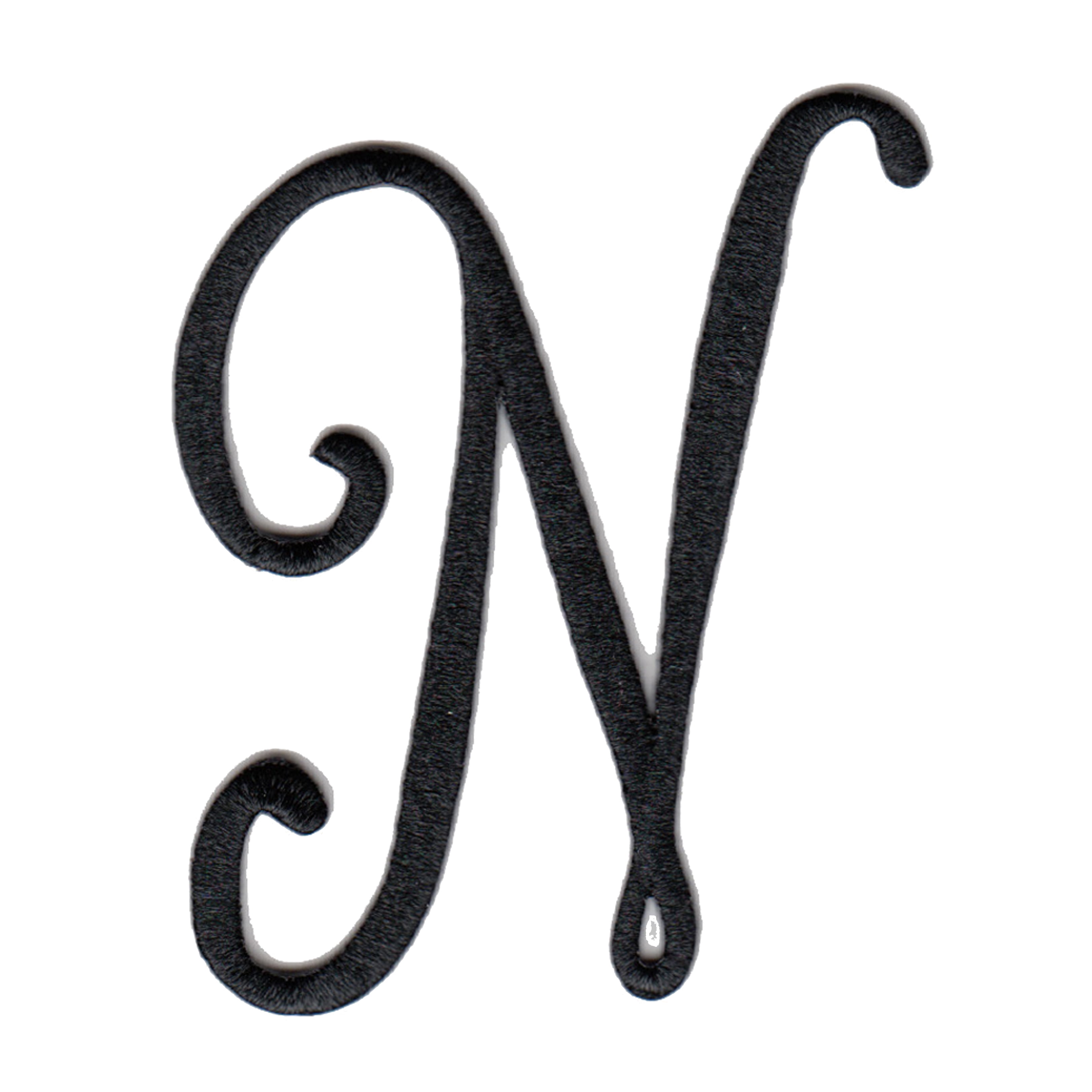 Hip Hop 50's Shop 2.5" Black Script Embroidered Alphabet Custom Letter ...