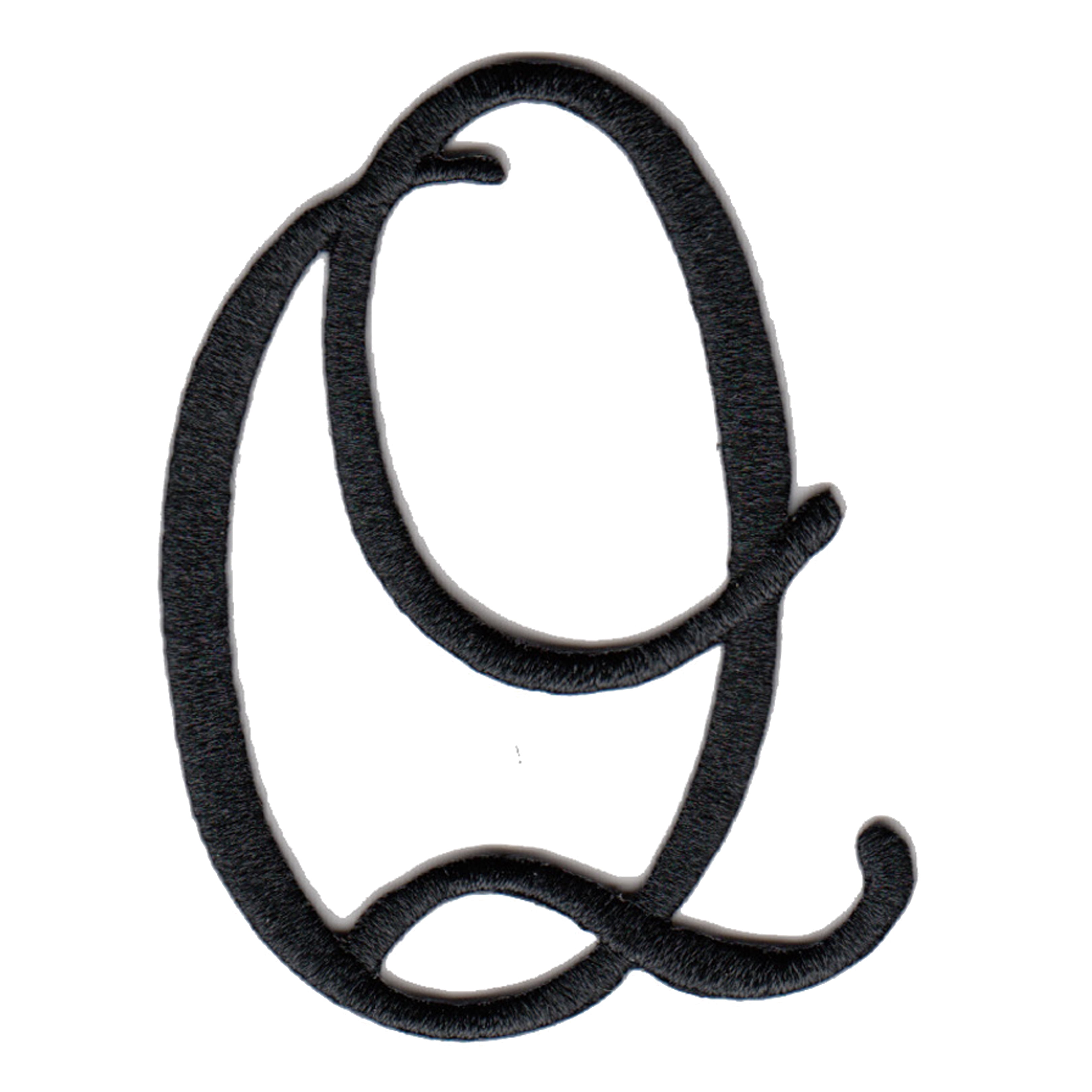 Hip Hop 50's Shop 2.5" Black Script Embroidered Alphabet Custom Letter ...