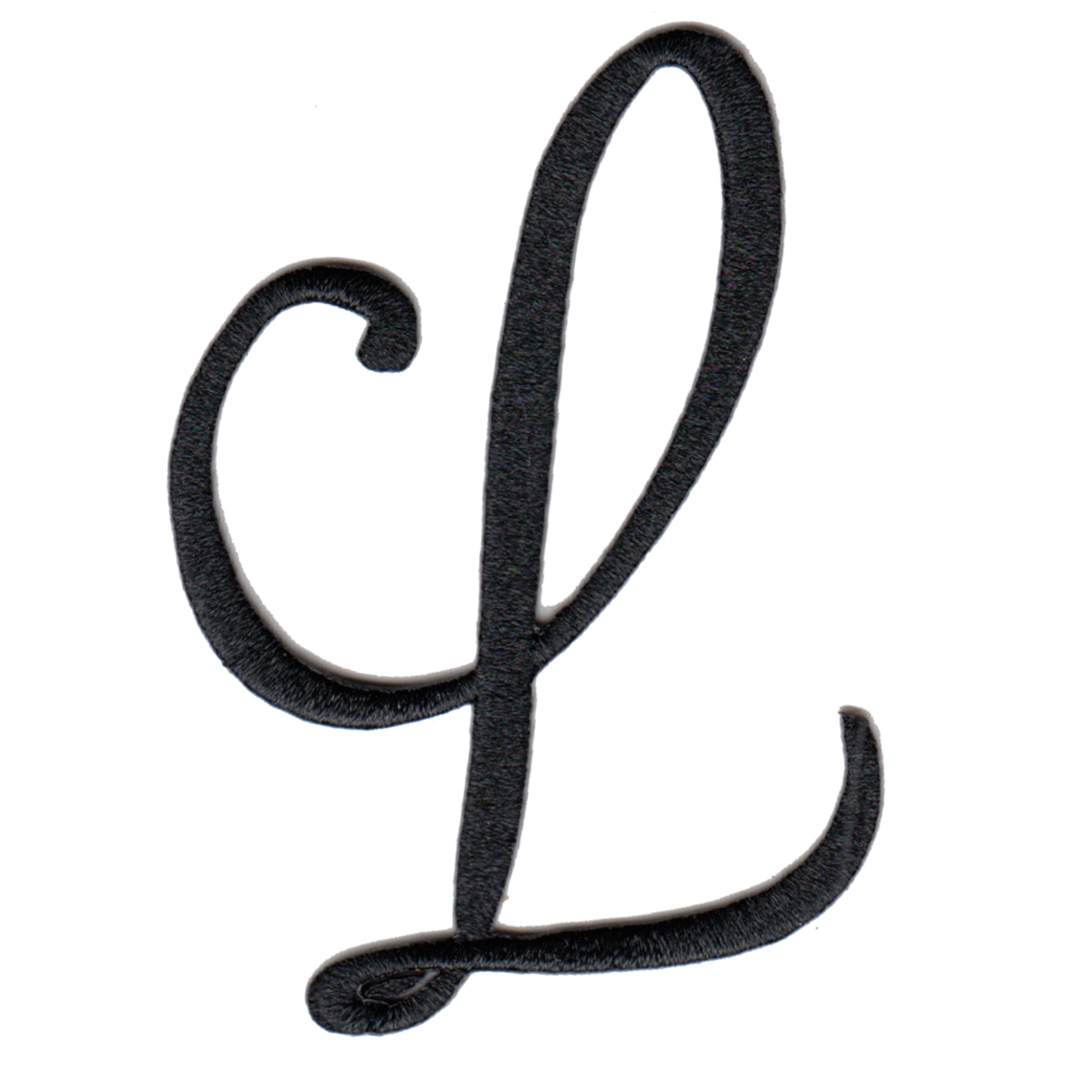 Hip Hop 50's Shop 2.5" Black Script Embroidered Alphabet Custom Letter ...