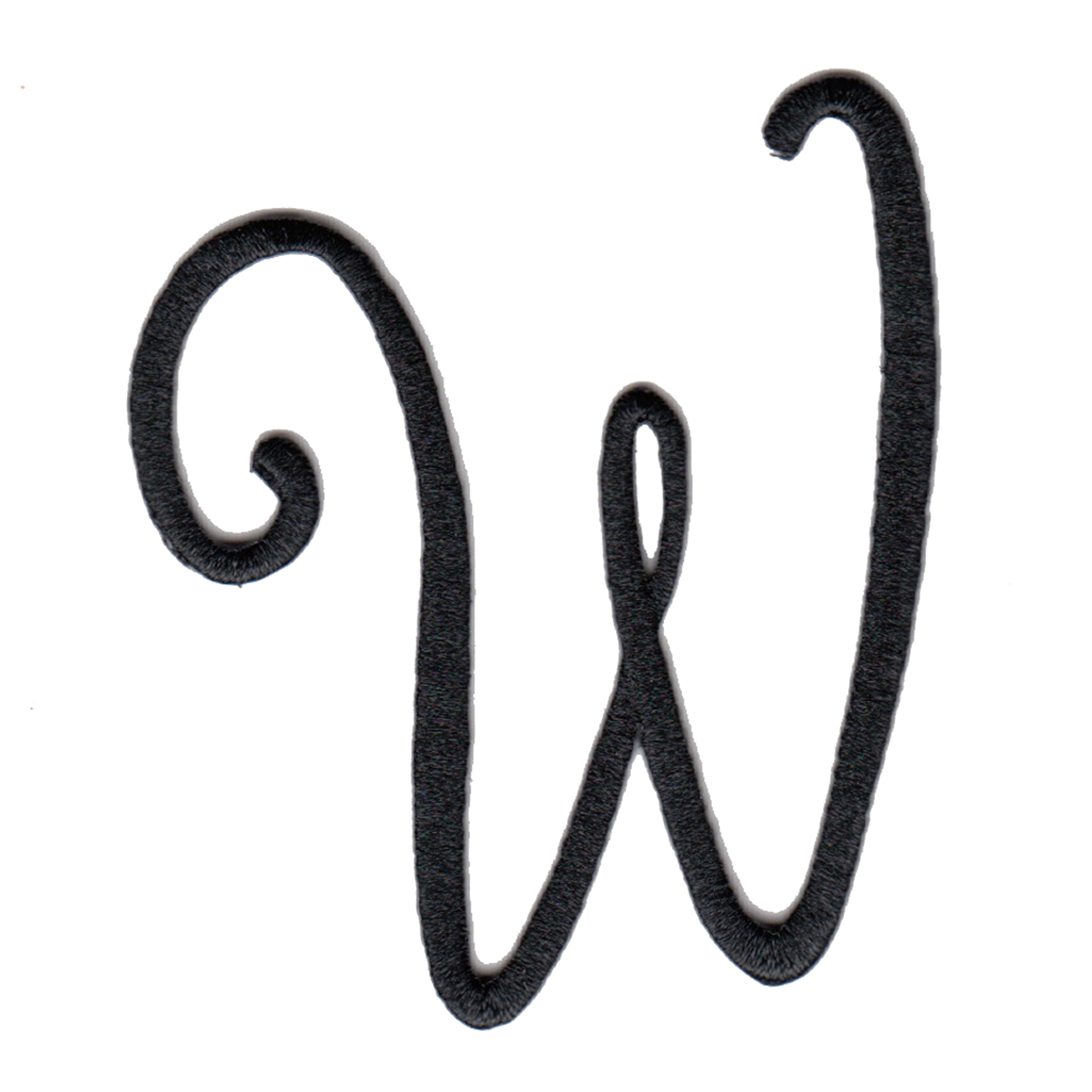 Hip Hop 50's Shop 2.5" Black Script Embroidered Alphabet Custom Letter ...