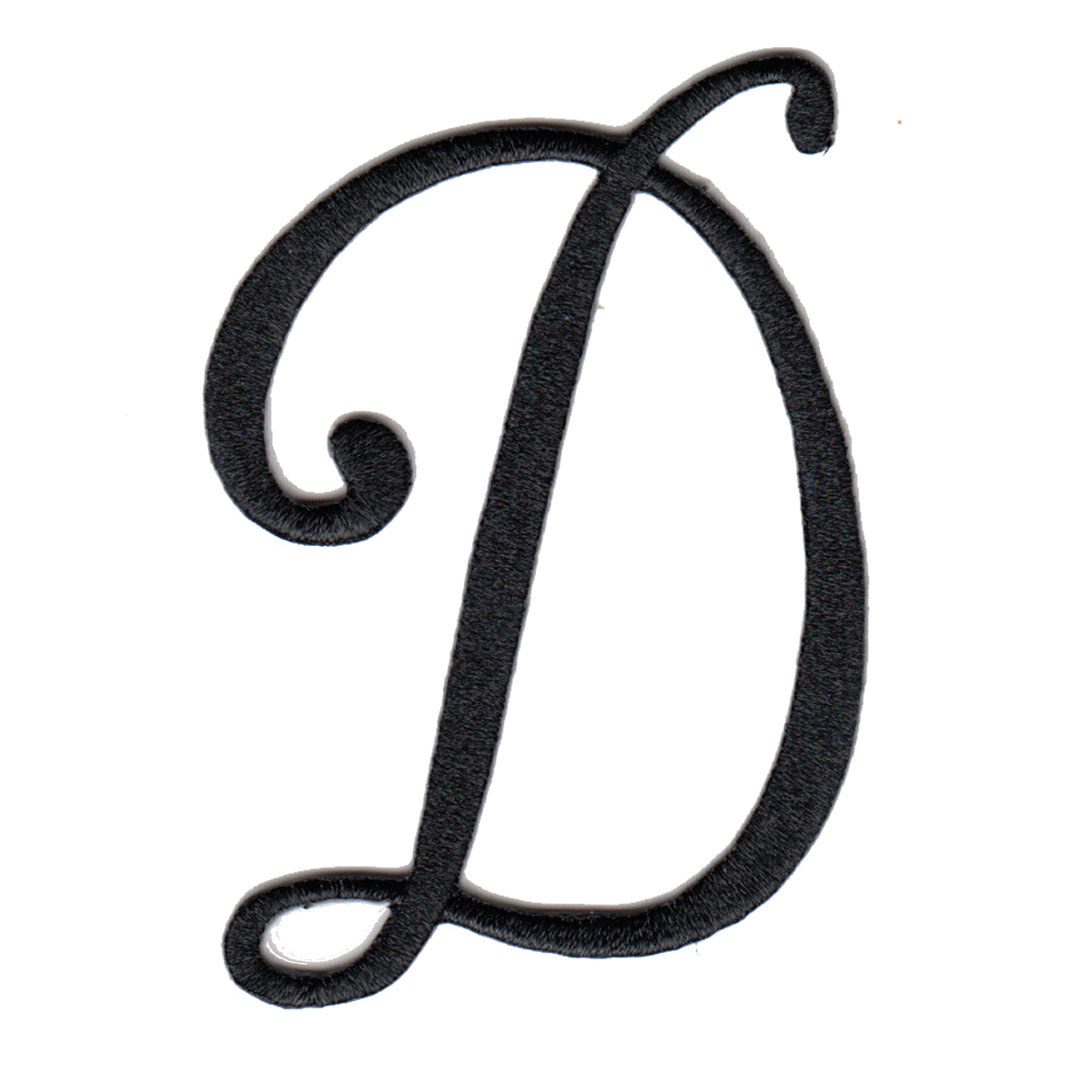 Hip Hop 50's Shop 2.5" Black Script Embroidered Alphabet Custom Letter ...