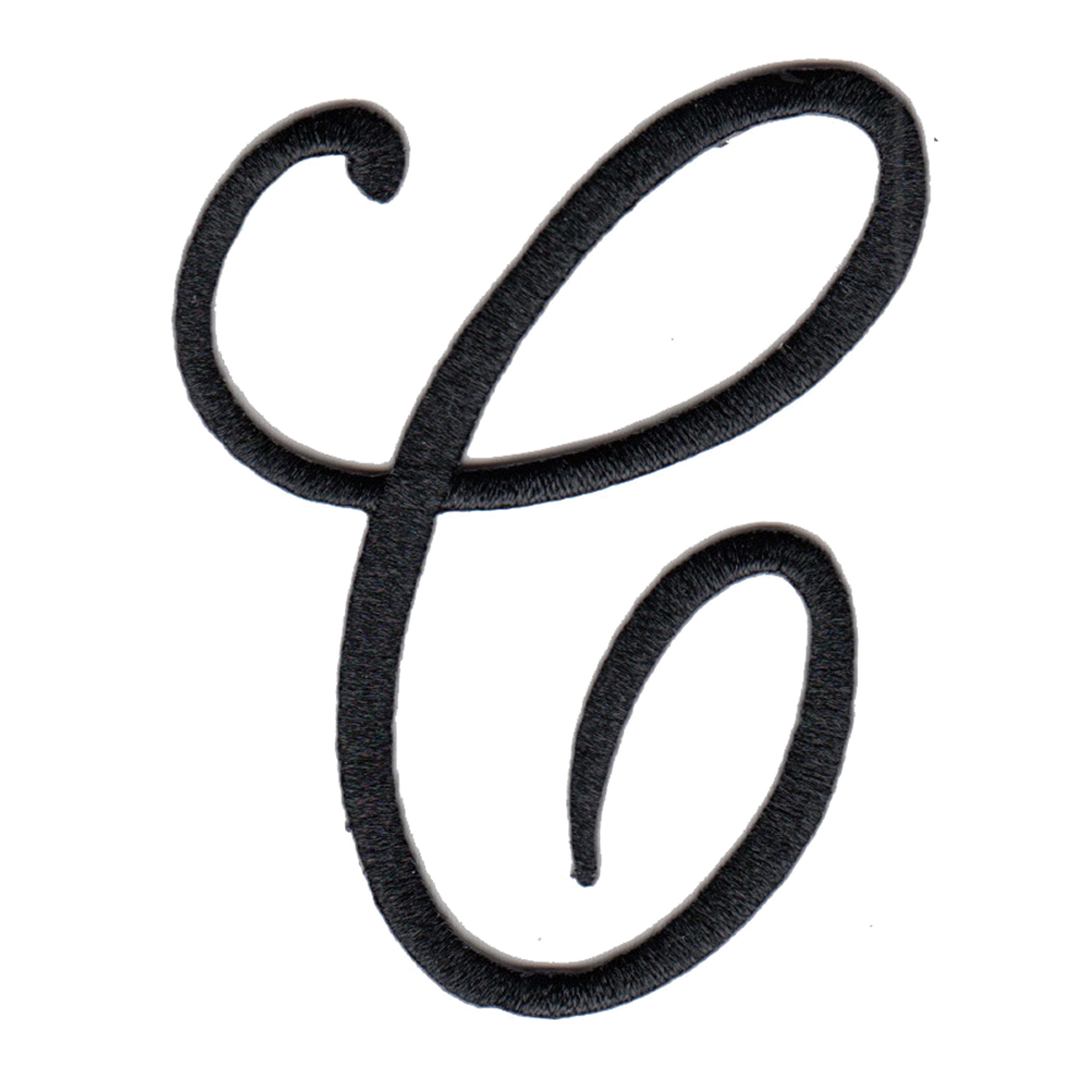 Hip Hop 50's Shop 2.5" Black Script Embroidered Alphabet Custom Letter ...