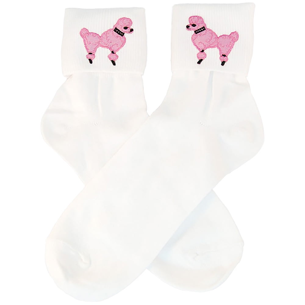 Hip Hop 50's Shop Girls Bobby Socks W/Poodle Applique for Children (Hot ...