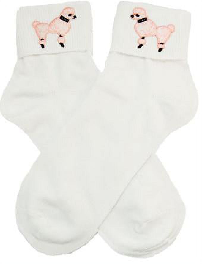 Hip Hop 50’s Shop Womens Bobby Poodle Sock With Applique - Light Pink ...