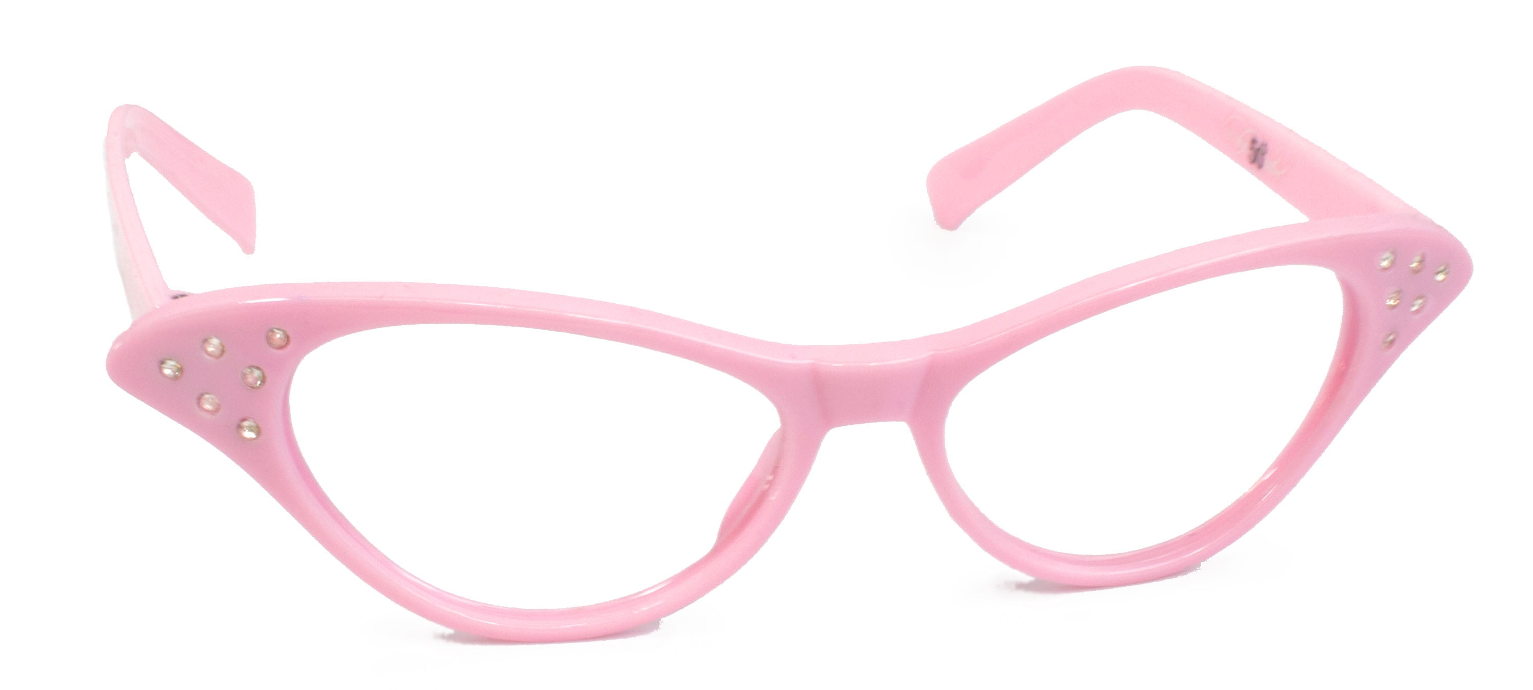 Hip Hop 50's Shop Womens Cat Eye Rhinestone Glasses (Adult Light Pink ...
