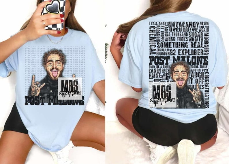 Hip Hop Album Graphic Tee, Double Side Vintage Music Inspired Shirt ...