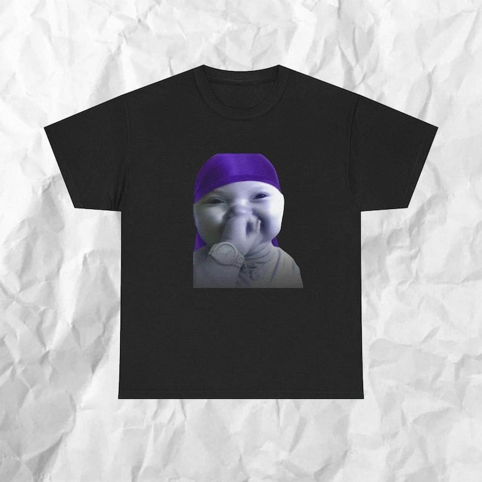 Hip Hop Baby Art Tee, Purple Headwrap Streetwear Cartoon Style – Unisex ...