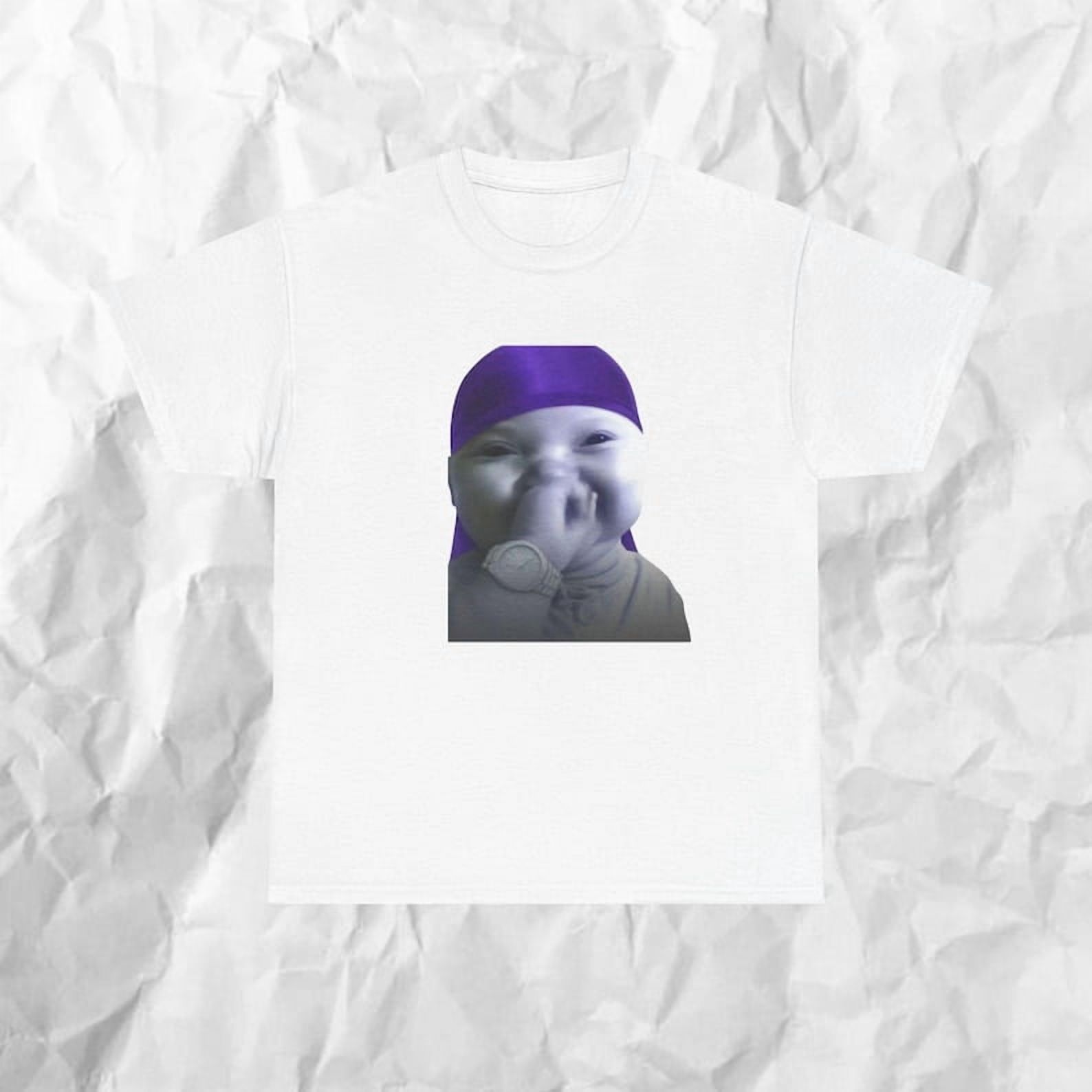 Hip Hop Baby Cartoon Tee, Cute Purple Bandana Streetwear Style Graphic ...