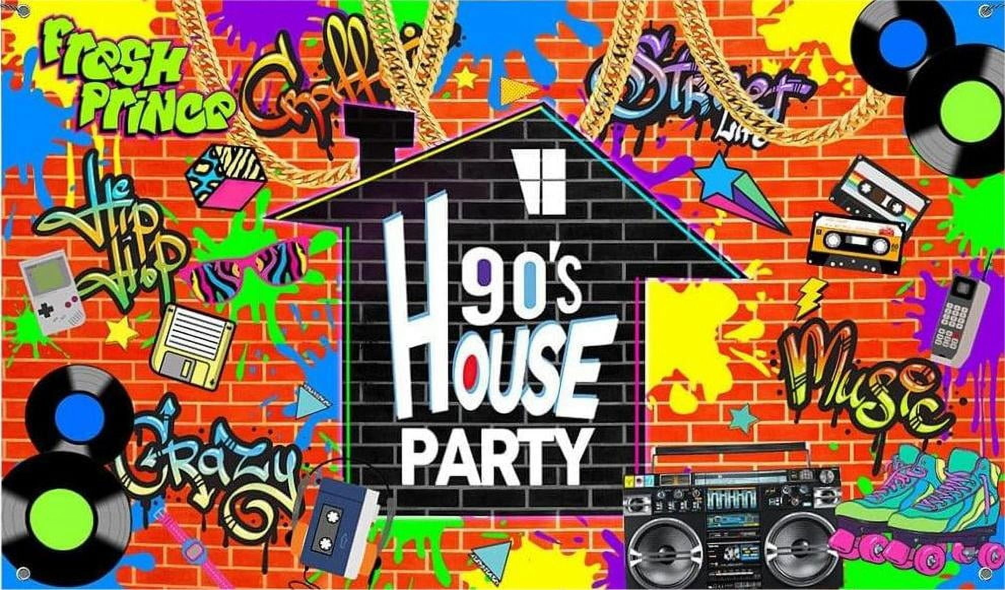 Hip Hop Birthday Party Backdrop Throwback Retro Banner r Graffiti 80's ...