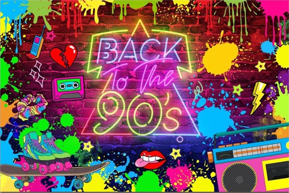 Hip Hop Birthday Party Backdrop Throwback Retro Banner r Graffiti 80's ...