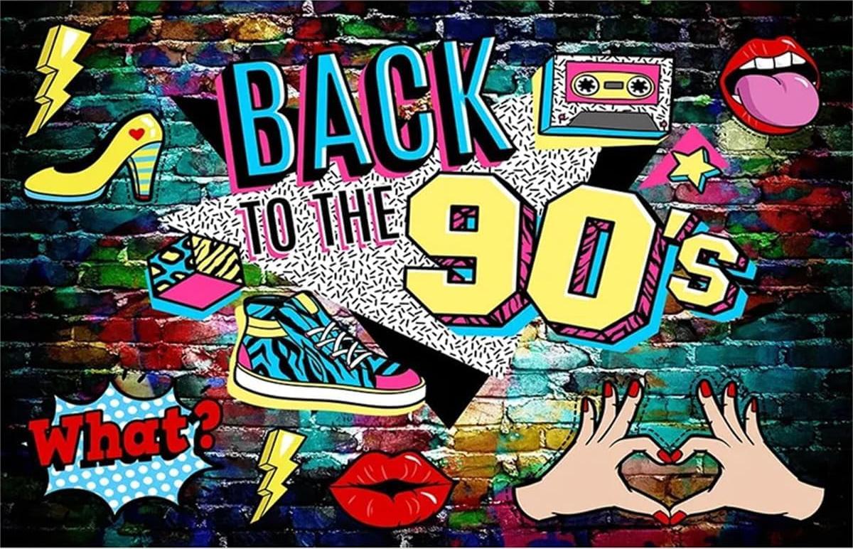 Hip Hop Birthday Party Backdrop Throwback Retro Banner r Graffiti 80's ...