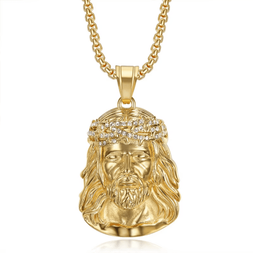 Hip Hop Bling 14K Yellow Gold JESUS PIECE Pendants Necklace for Men ...