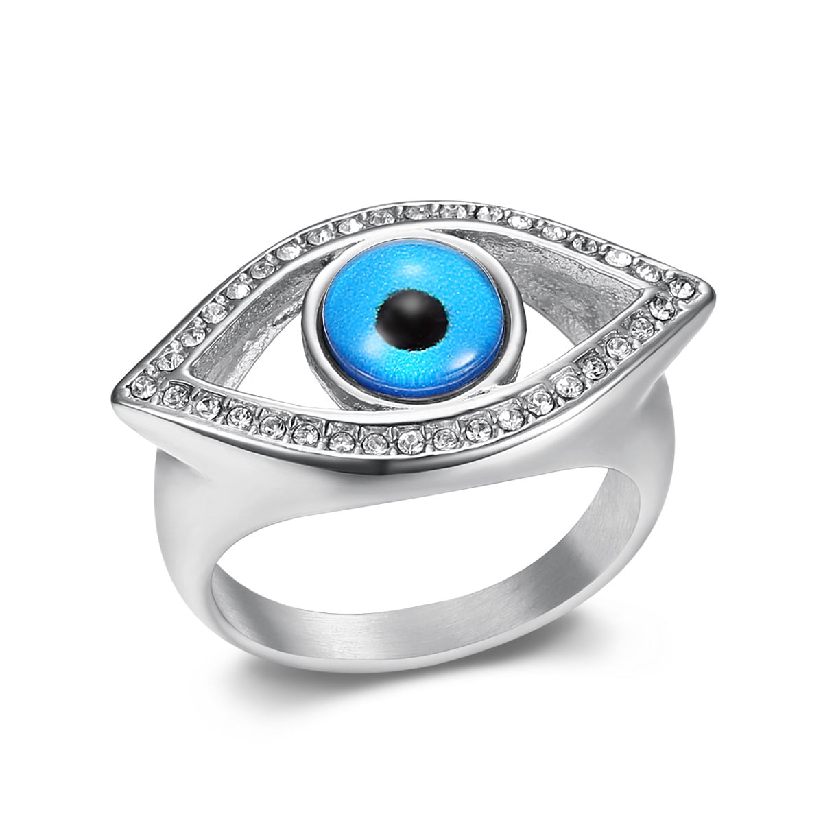 Hip Hop Bling 14K Yellow Gold The Eye of Evil Rings for Women Men ...