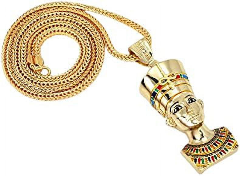 Hip Hop Bling Gold Tone King Tut Pharaoh Prince Pendant Free 36" Chain ...