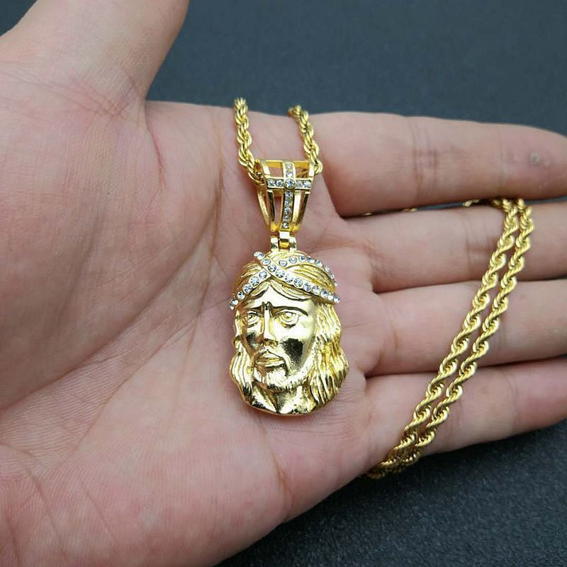 Hip Hop Bling Golden Color JESUS PIECE 14K Yellow Gold Pendants ...