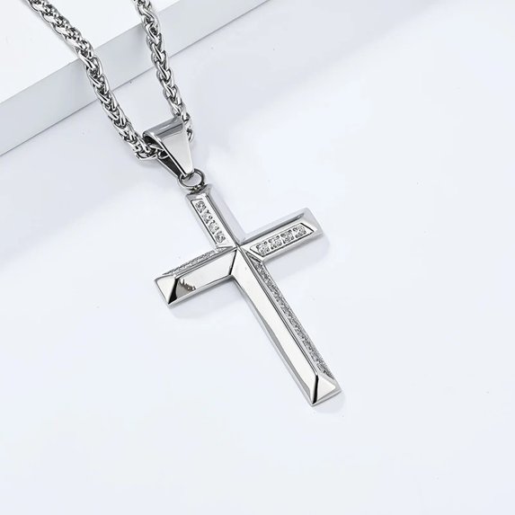 Hip Hop Bling Iced Out 14K Yellow Gold Cross Pendants Necklaces for Men ...