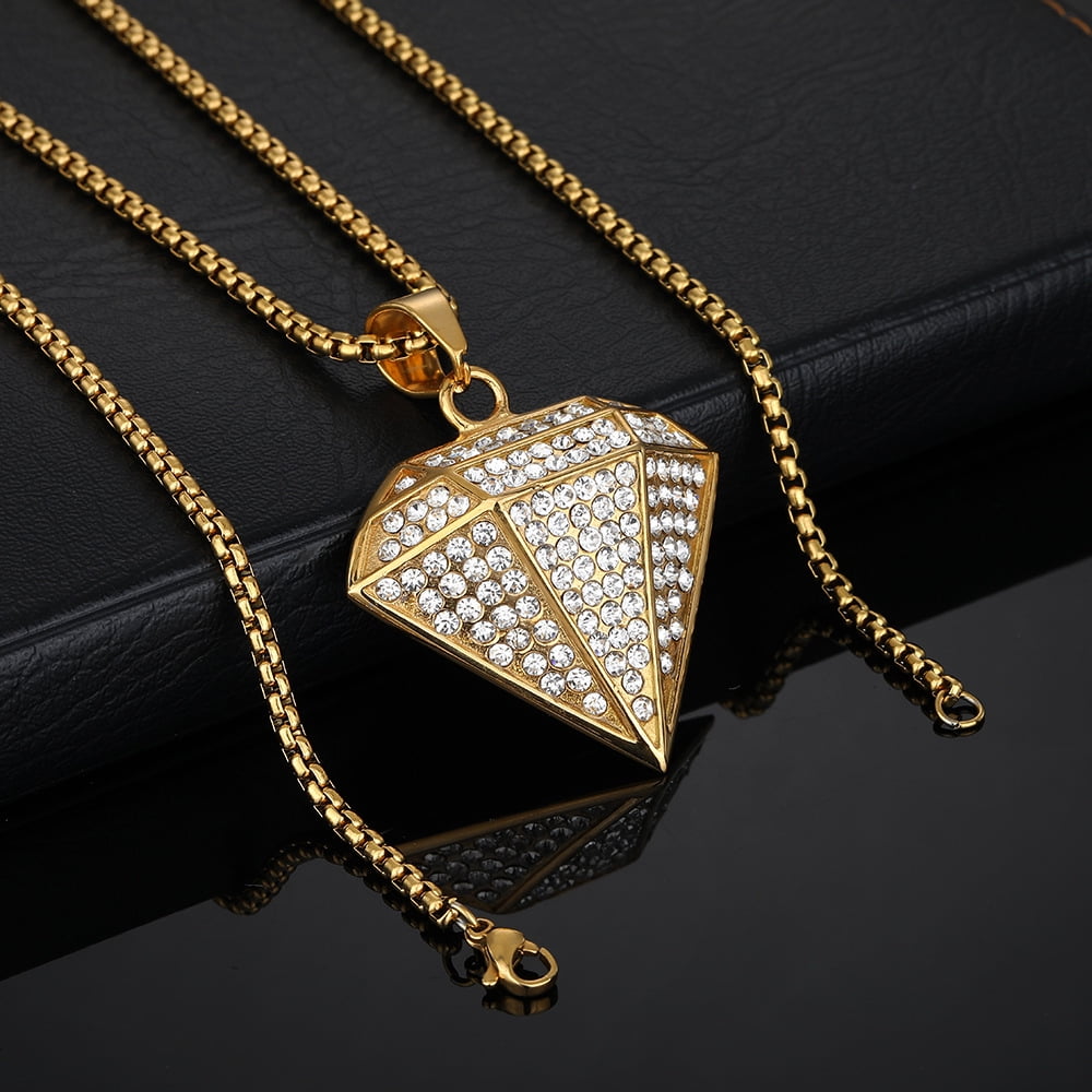 Hip Hop Bling Iced Out 14K Yellow Gold Superman Symbol Pendants ...