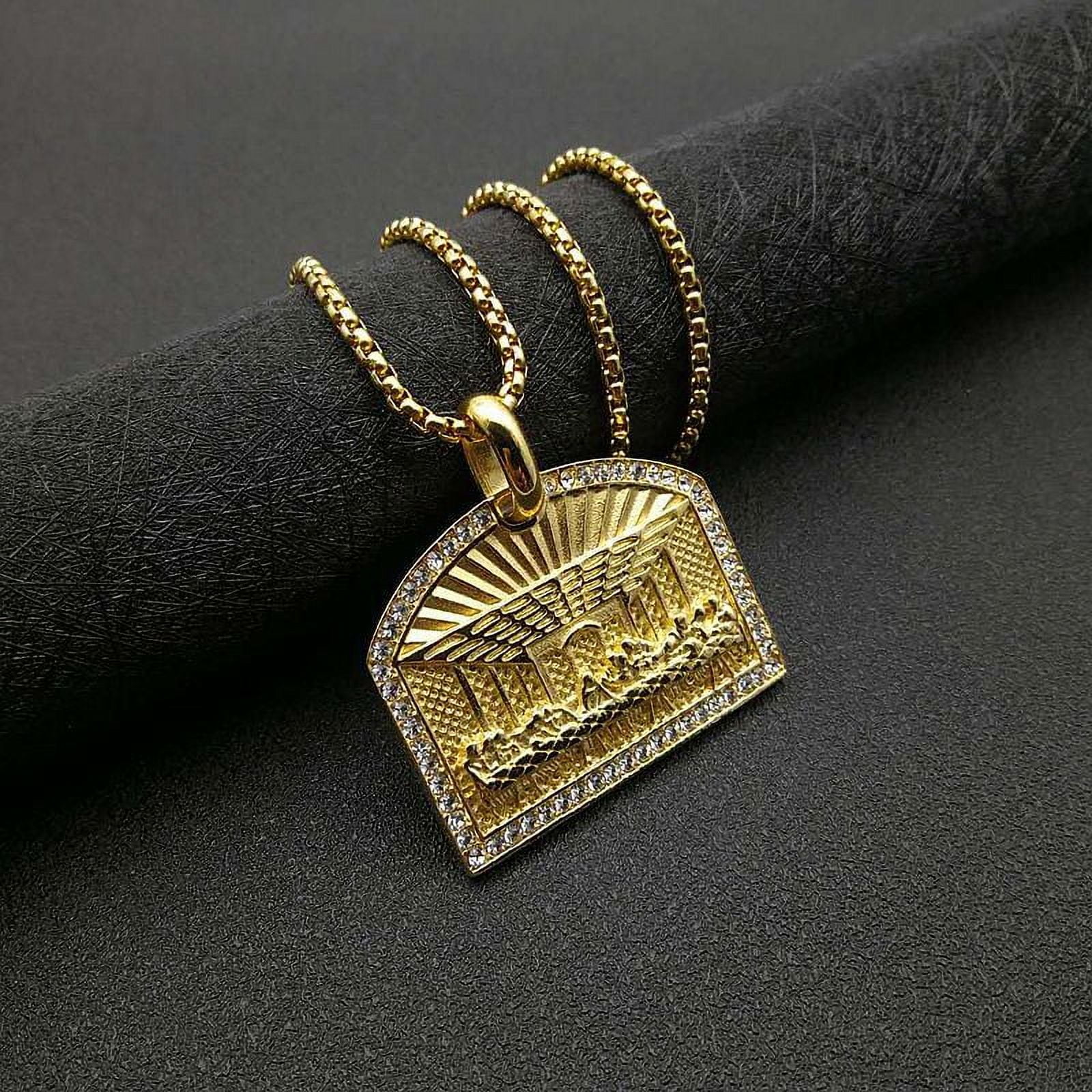 Hip Hop Bling Iced Out Rhinestones 14K Yellow Gold The Last Supper ...