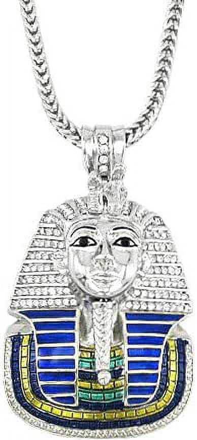 Hip Hop Bling Rodium Plated King Tut Pharaoh Pendant - Walmart.com