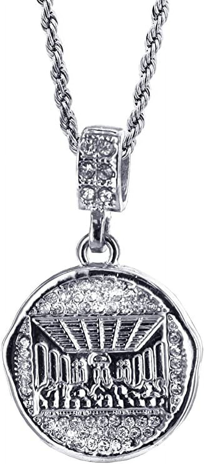 Hip Hop Bling Silver Tone Last Supper Pendant 24" Rope Chain #1021 ...