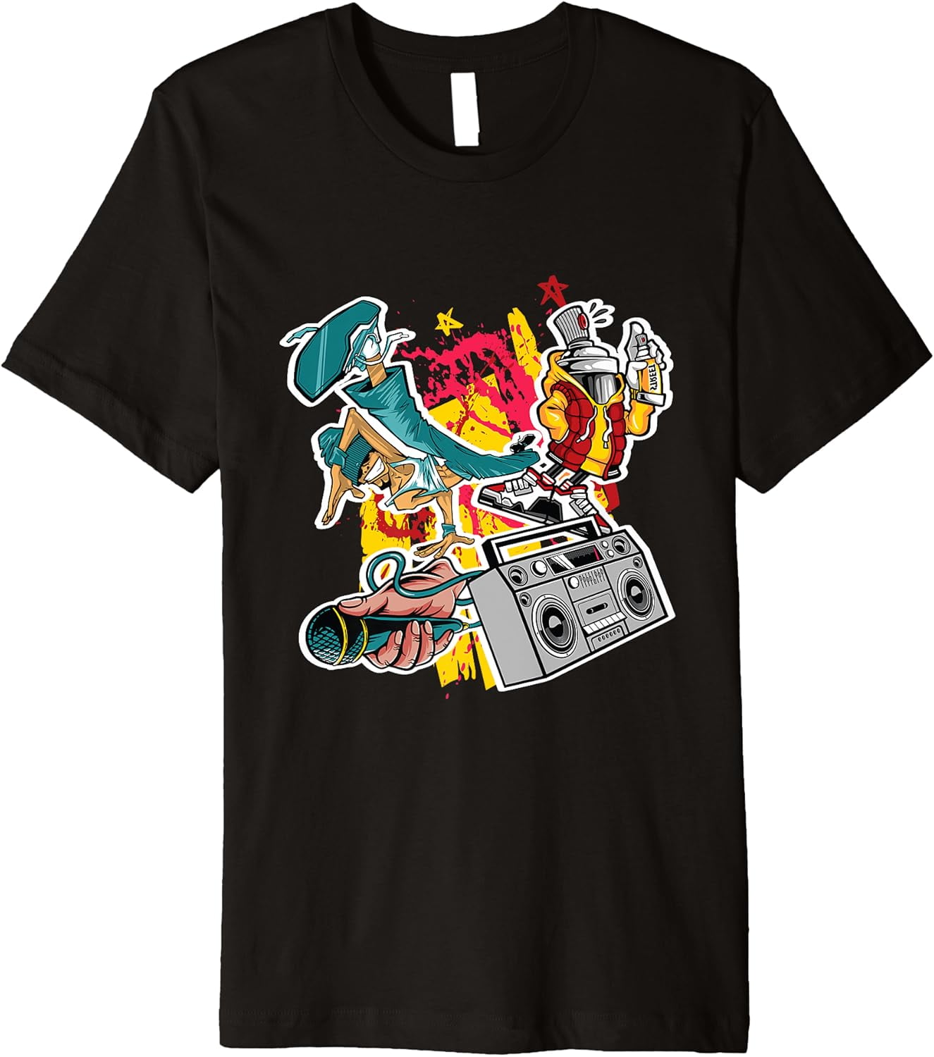 Hip Hop | Breakdance Graffiti Microphone | Rap 90s Music Premium T ...