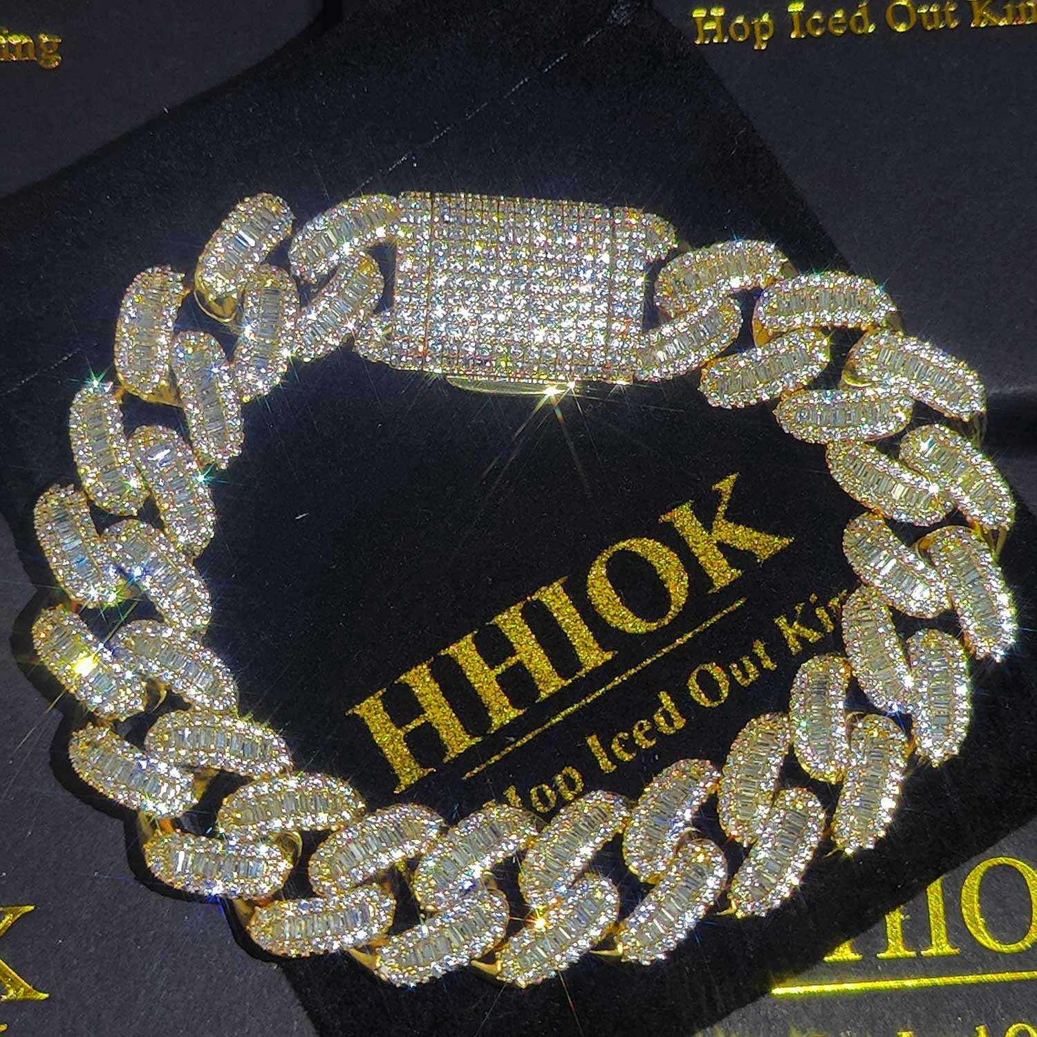 Hip Hop Claw Setting Rectangle 5A Cubic Zirconia Bling Iced Out 15mm ...