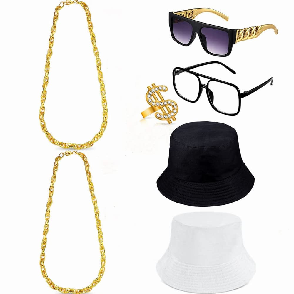 Hip Hop Costume Kit,Costume Rapper Accessories Set 80s 90s Women Theme ...