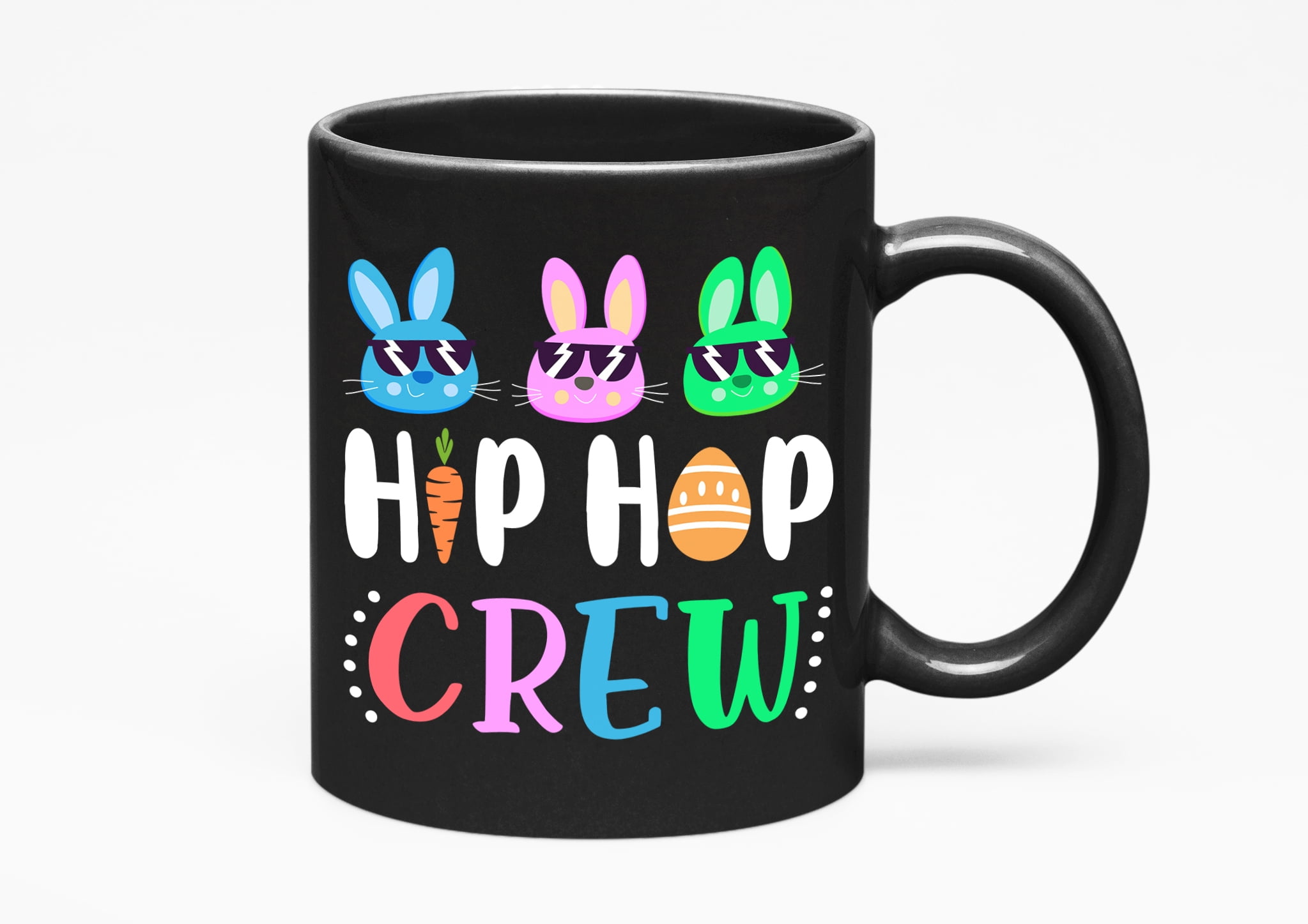 Hip Hop Crew with Bunnies, Easter Day, Black 11oz Ceramic Mug - Walmart.com