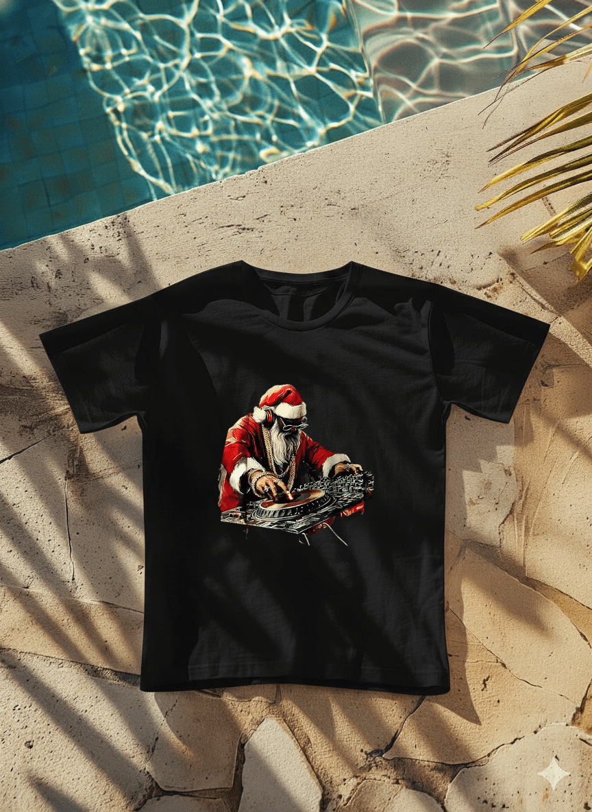 Hip Hop DJ Red Winter Hat Holiday Music Retro Party Theme Unisex T ...