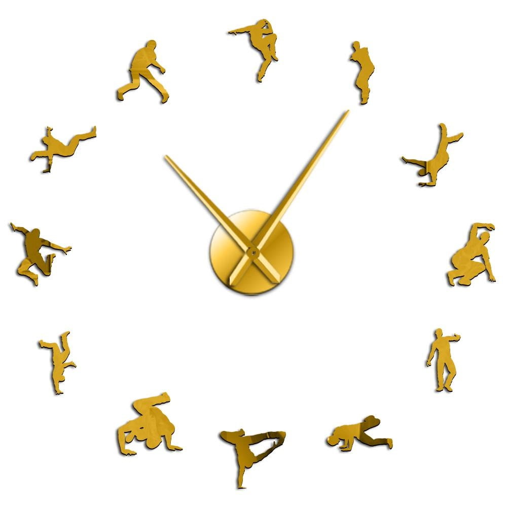 Hip-Hop Dancers Street Dance Silouette Frameless Wall Clock Stickers ...