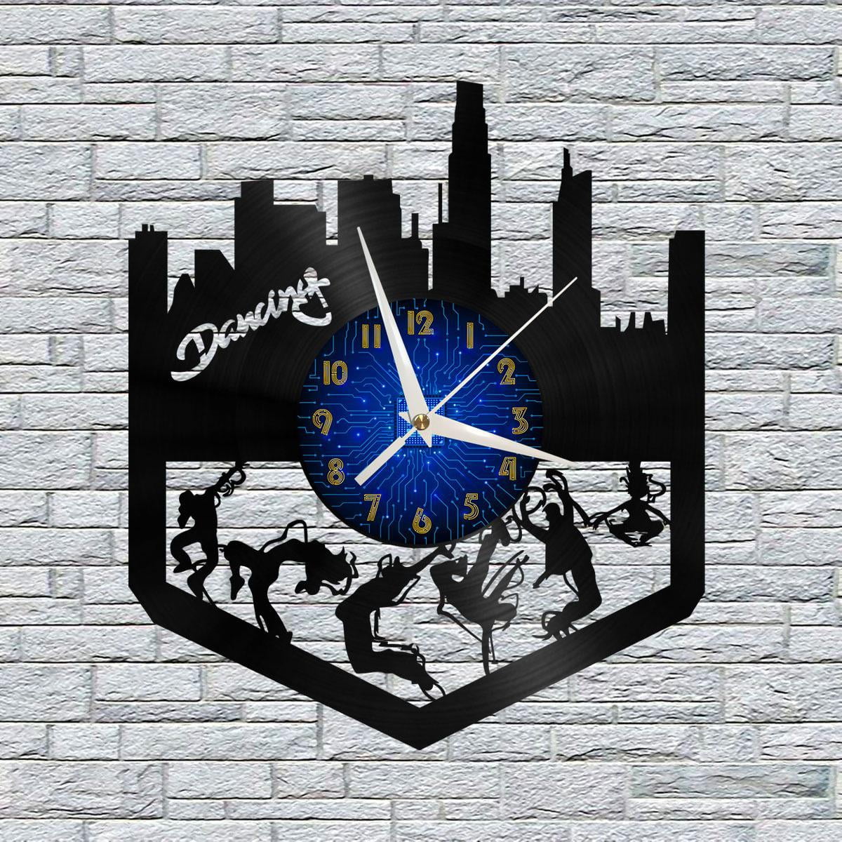 Hip-Hop Dancing 12 Inch Vinyl Record Wall Clock - Silent, Creative, and ...