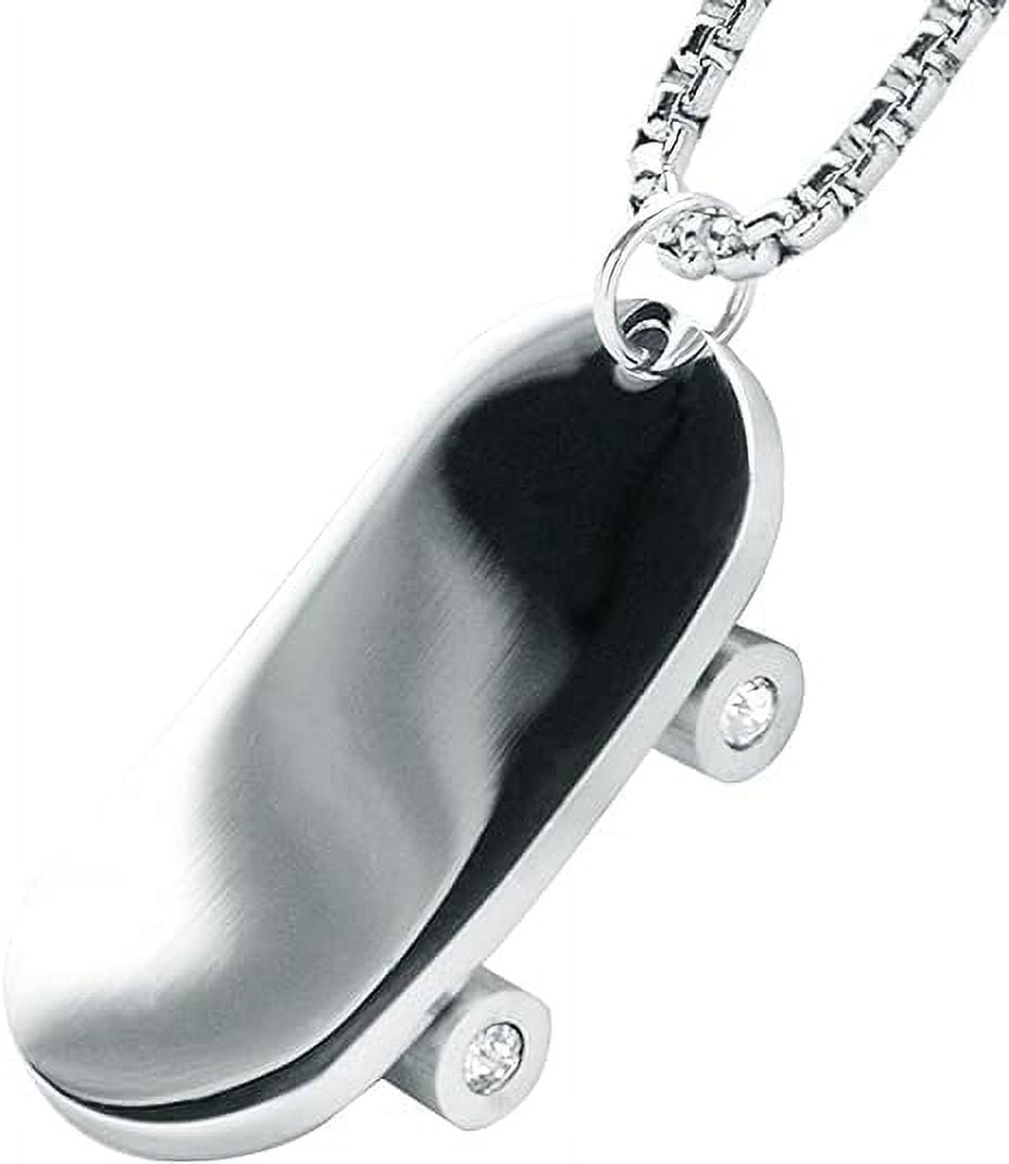 Hip Hop Fashion Stainless Steel Skateboard Pendant with Box Chain 24 ...