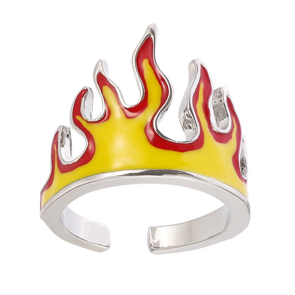 Hip Hop Finger Ring Decorative Open Finger Ring Decor Fire Ring Jewelry ...
