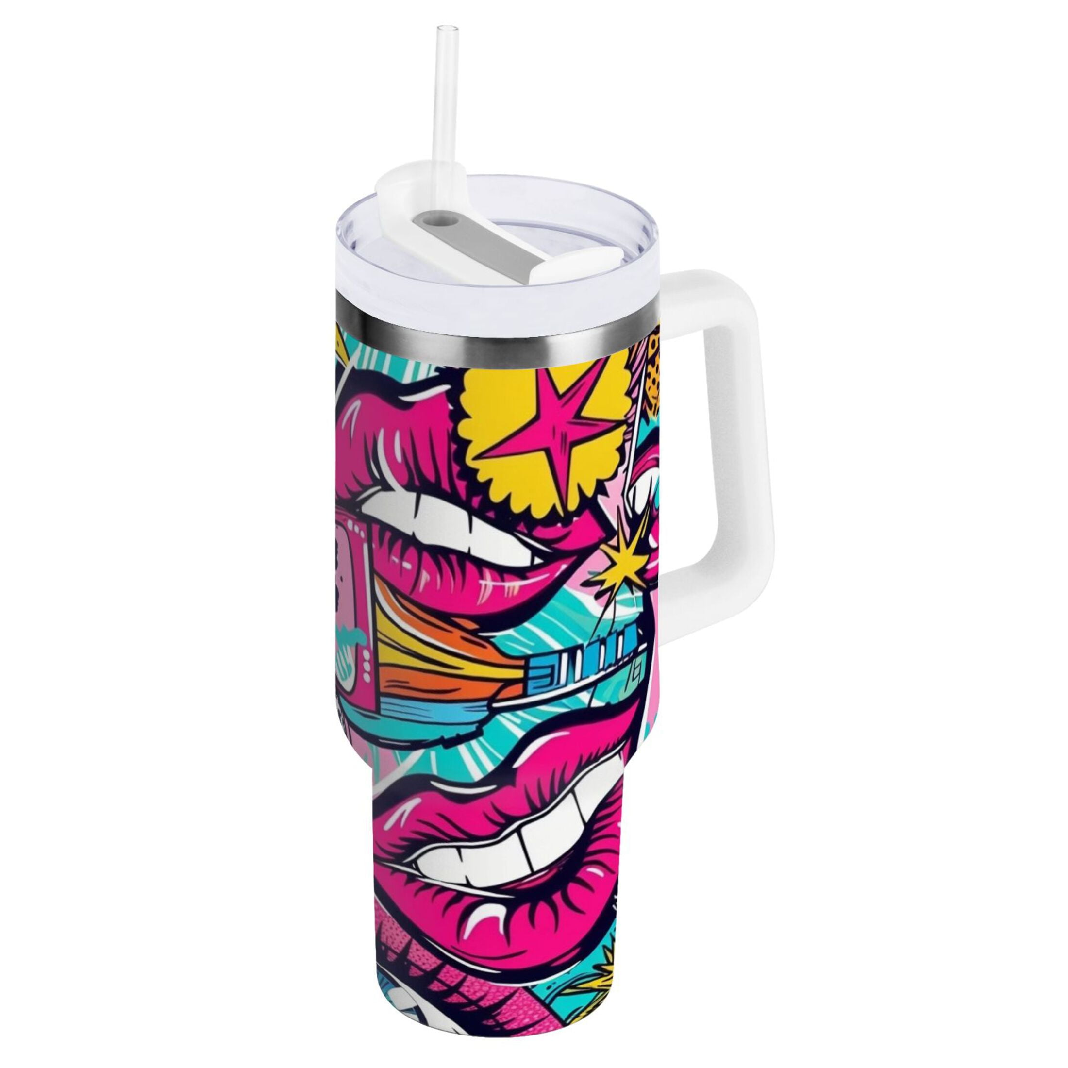 Hip Hop Graffiti 30 oz Tumbler with Handle and Straw Lid Vacuum ...