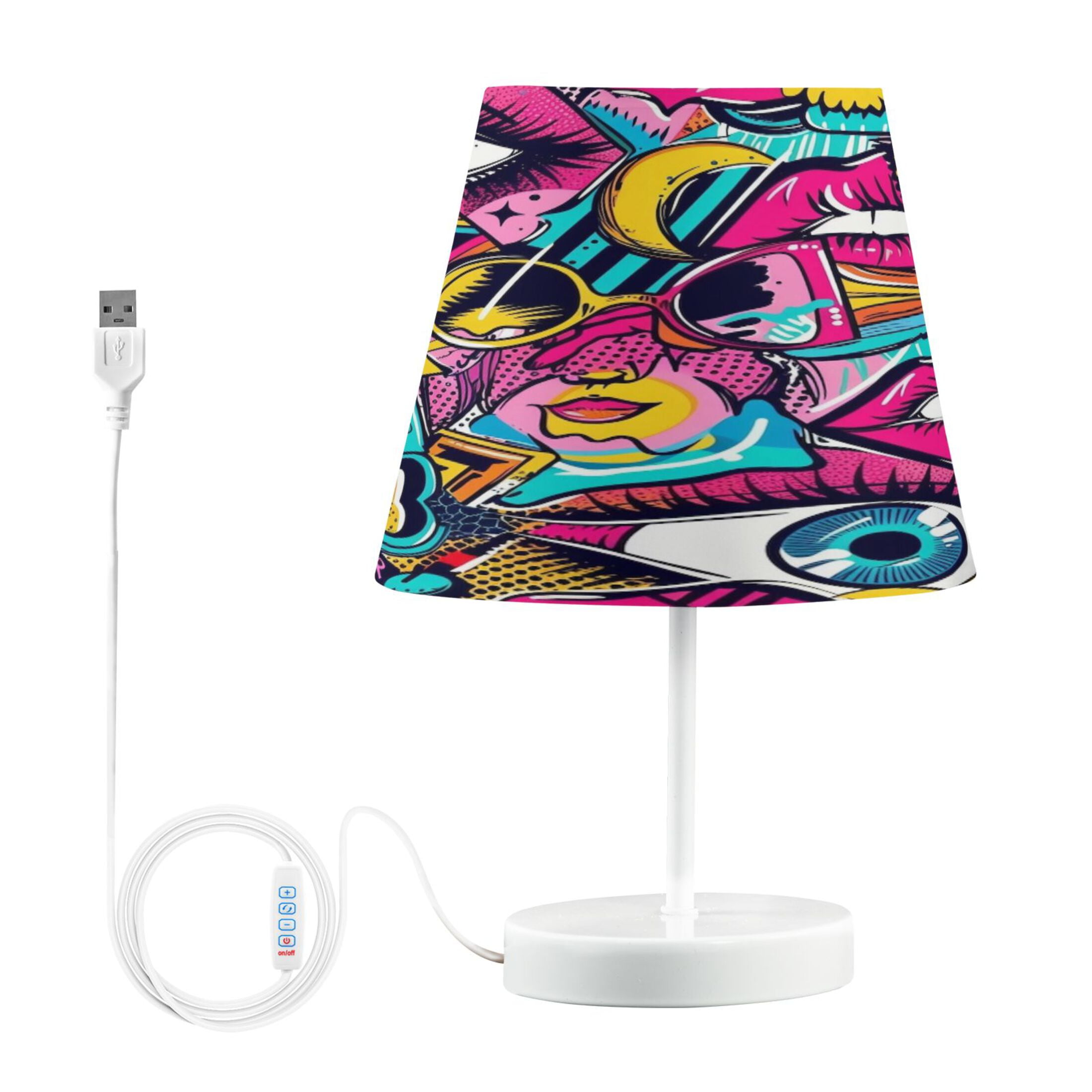 Hip Hop Graffiti Desk Lamp LED Table Nightstand Lamps with 3 Color ...