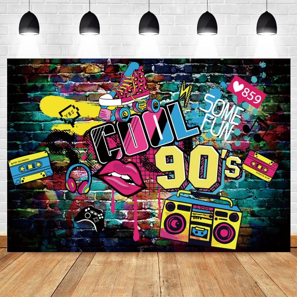 Hip Hop Graffiti Theme Photography Backdrops 80's 90's Brick Wall Vinyl ...