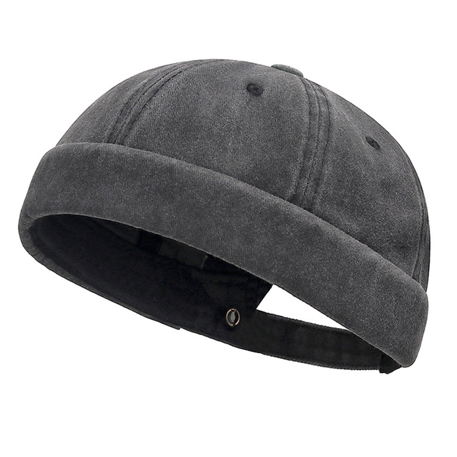 Hip Hop Hat Rolled-Cuff Harbour Caps Distressed Brimless Skull Hat ...