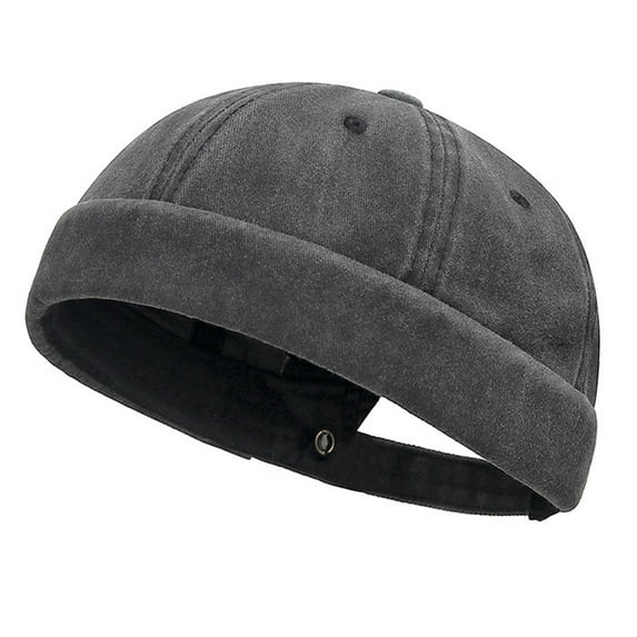 Hip Hop Hat Rolled-Cuff Harbour Caps Distressed Brimless Skull Hat ...