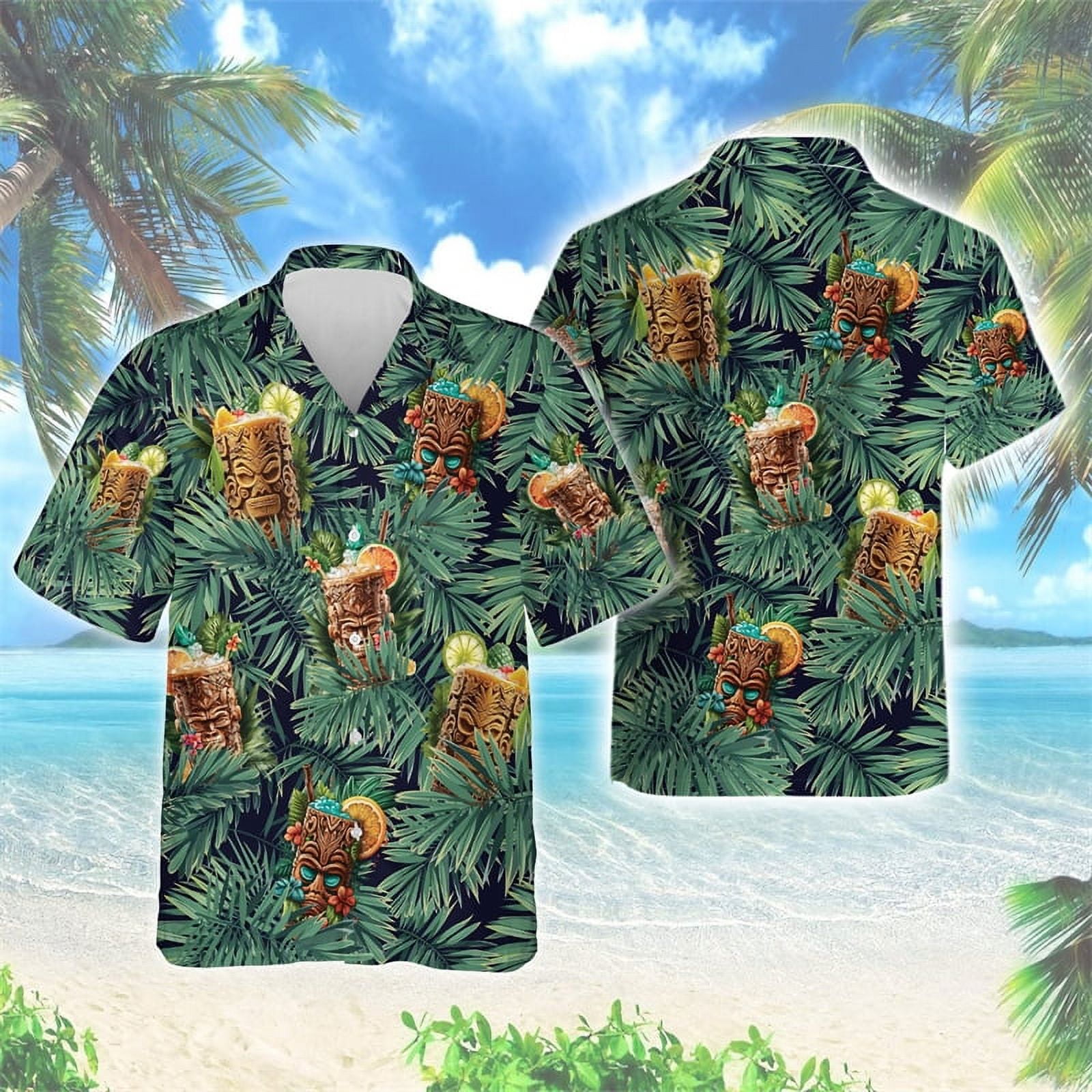 Hip Hop Hawaiian Tiki Mask 3D Printed Beach Shirt Harajuku Fashion ...