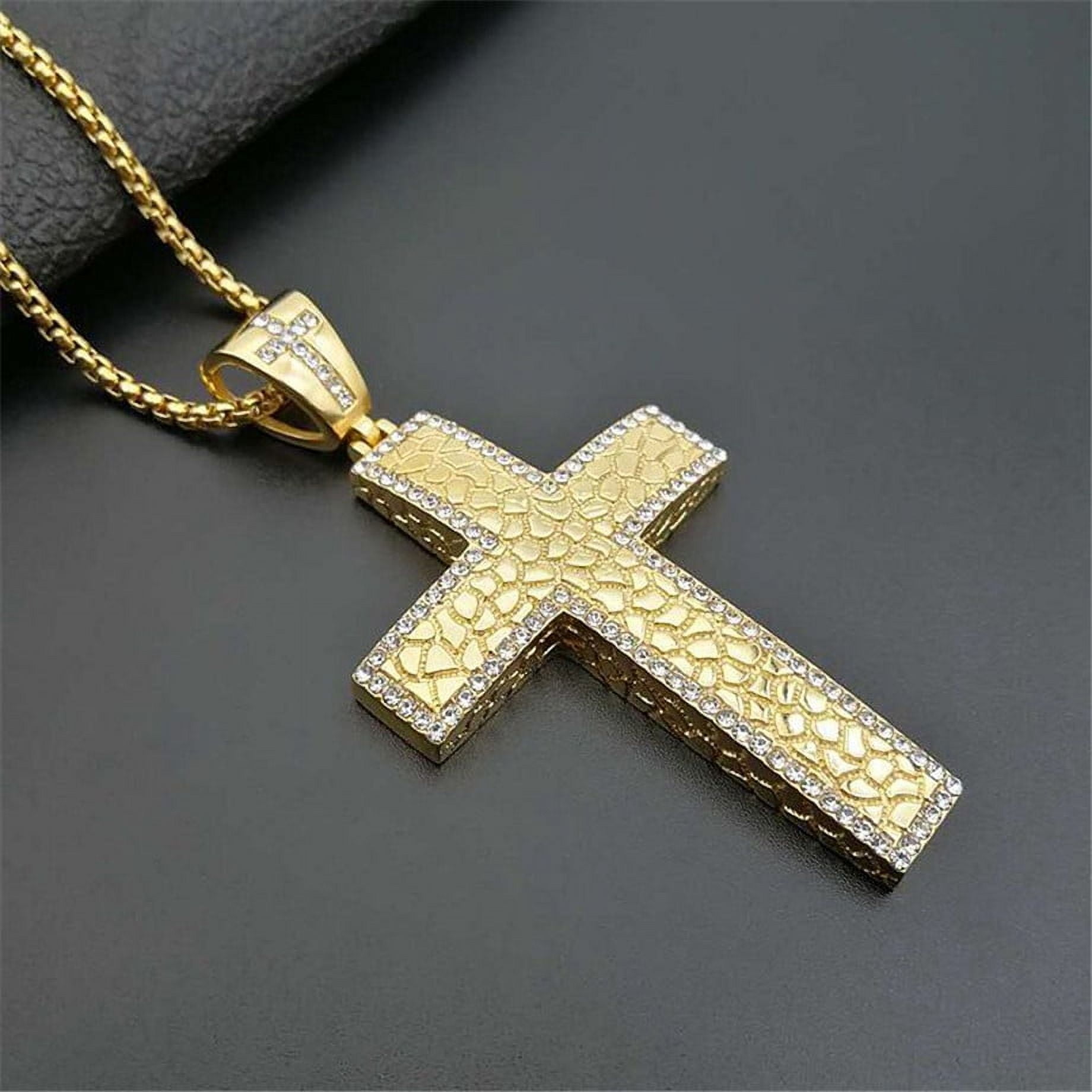 Hip Hop Heavy Large Big Cross Pendant Necklace Christmas Gift 14K ...