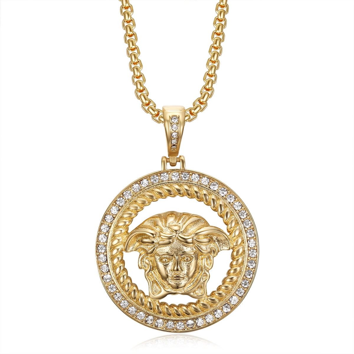 Hip Hop Hemp flower Greek mythology Pendant Necklace 14K Yellow Gold ...