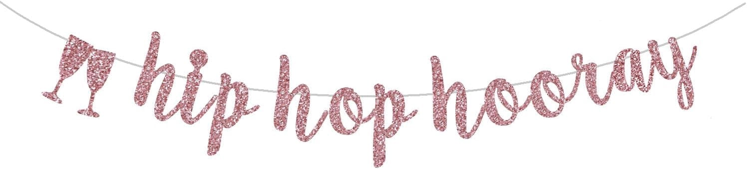Hip Hop Hooray Banner, Rose Gold Glitter Birthday/Play Room ...